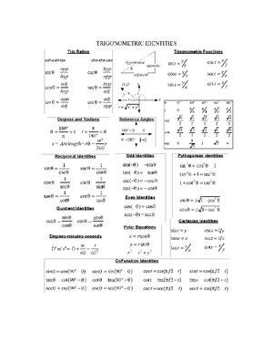 Trignometric Identities - Studocu