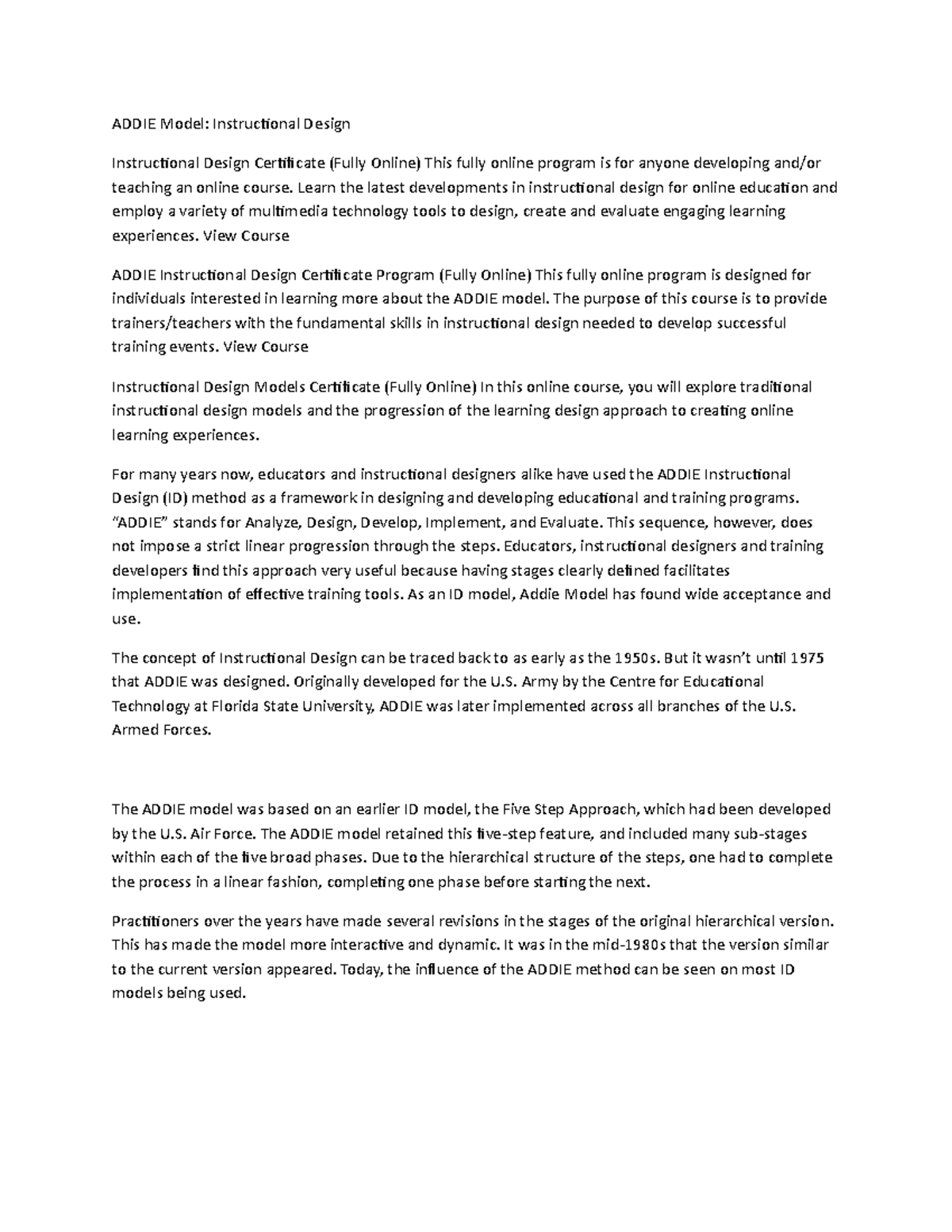 Addie Model In - It is good for reading. - ADDIE Model: Instructional ...