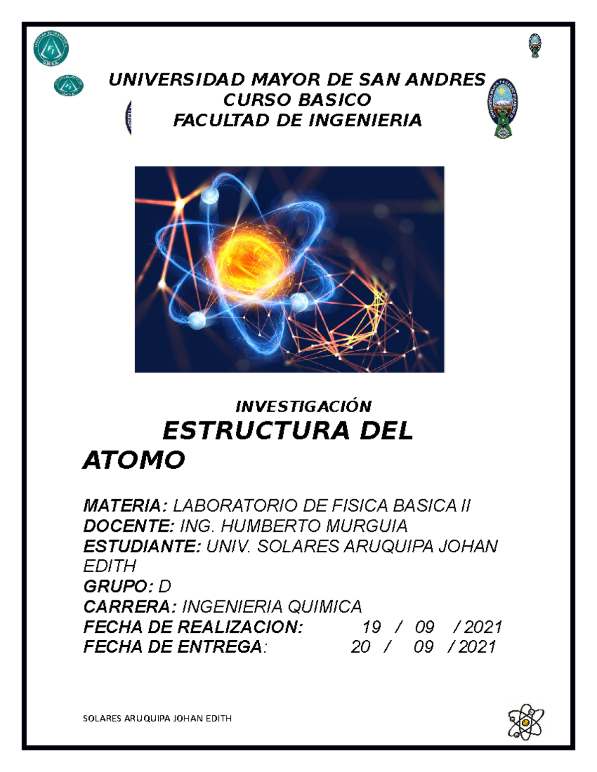 Estructura DEL Atomo - EJERCICIOS HECHOS DE EJERCICIOS HECHOS DE ...