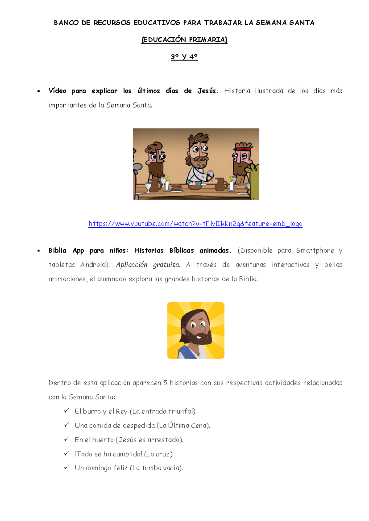 Semana Santa - BANCO DE RECURSOS EDUCATIVOS PARA TRABAJAR LA SEMANA ...