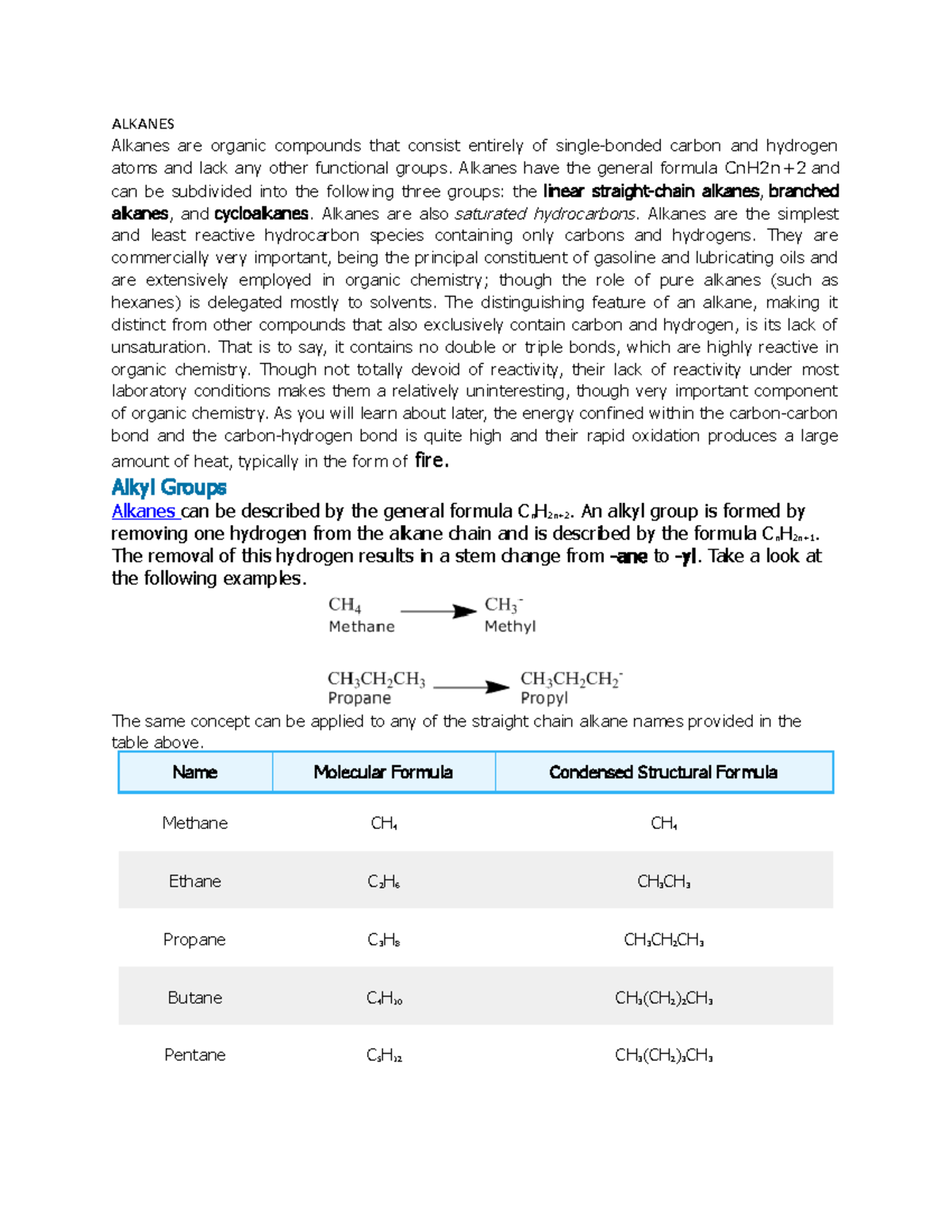 Alkanes - ALKANES Alkanes are organic compounds that consist entirely ...