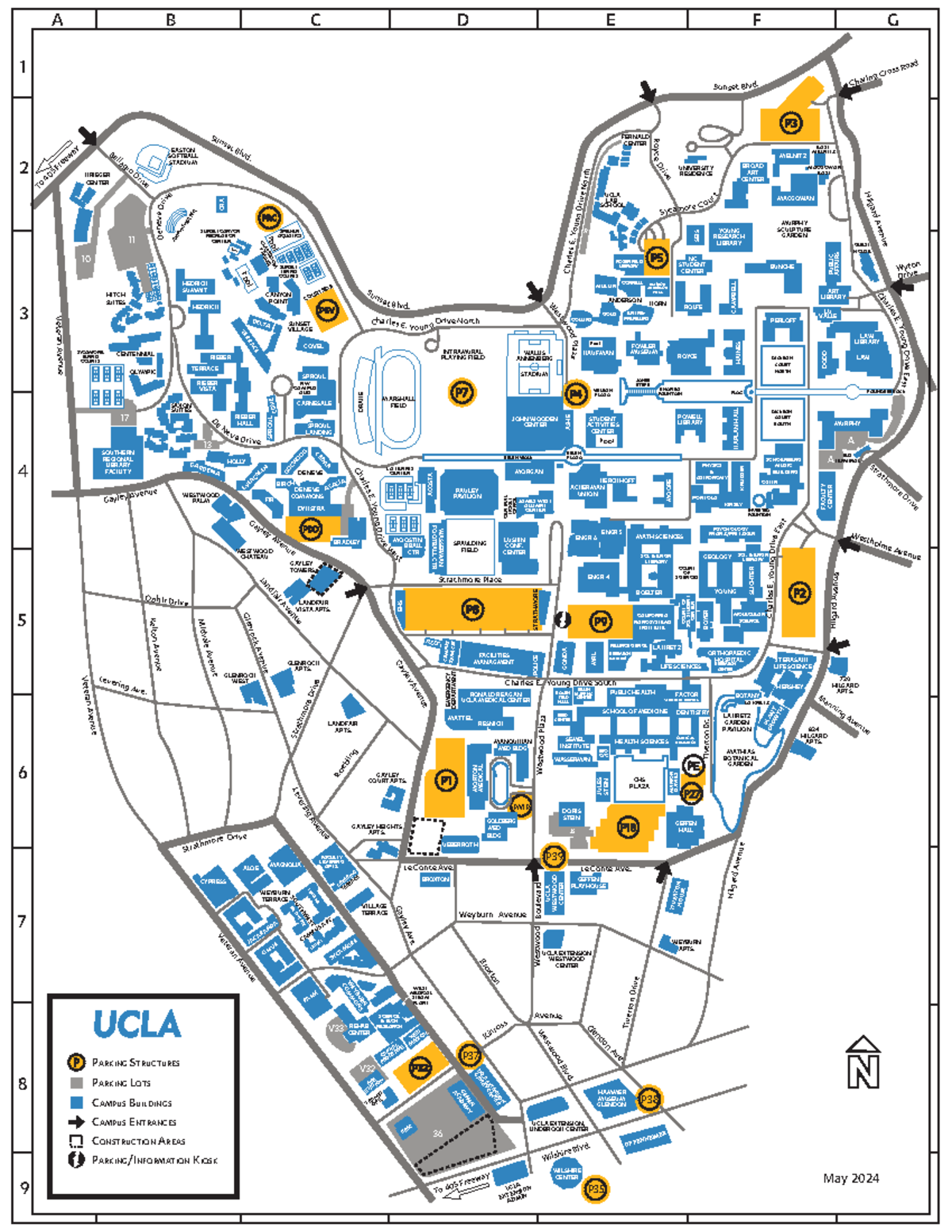 UCLA Campus Colored Map - 11 10 17 13 36 V V A A P PMP P P P JS R Le ...