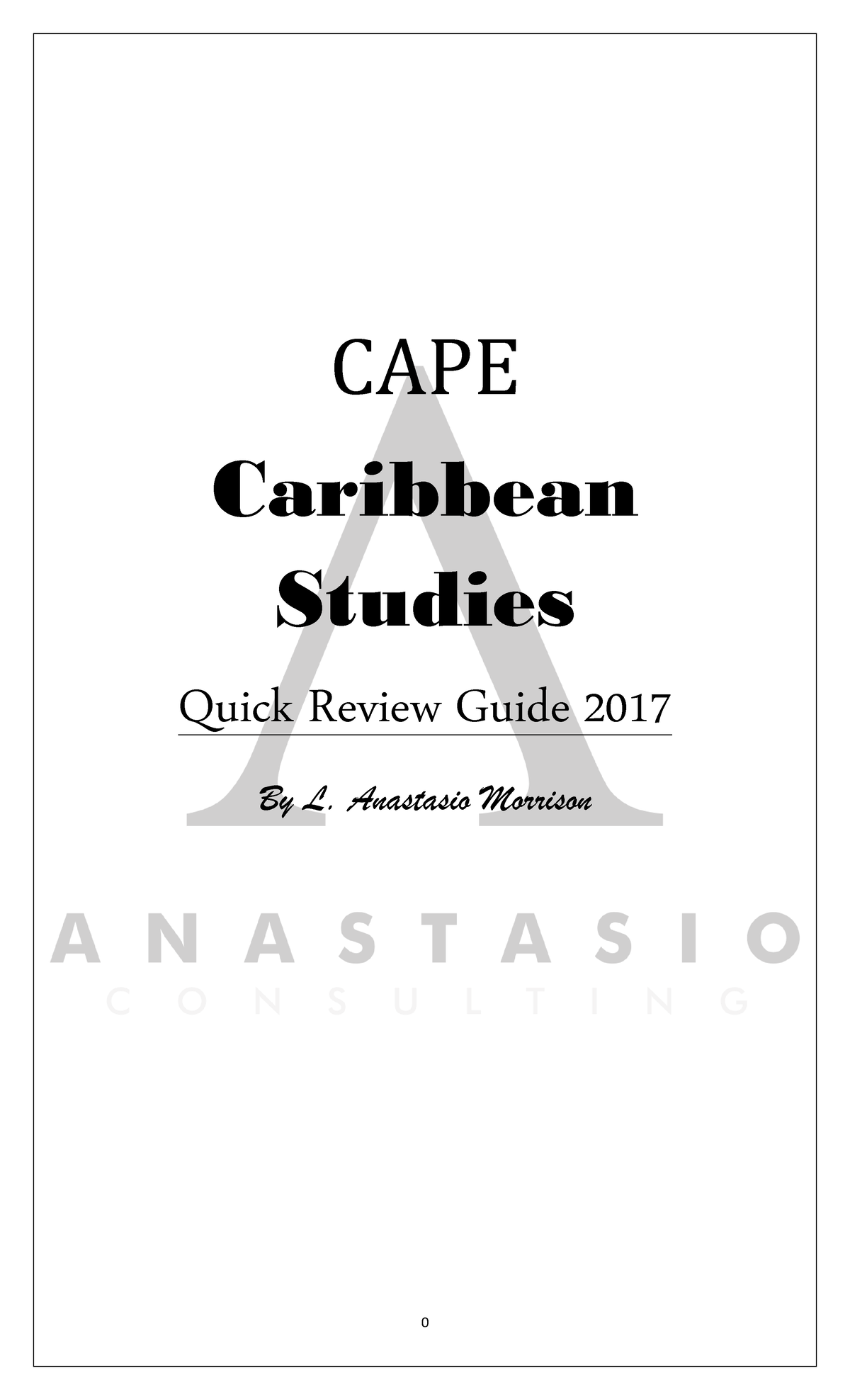 CXC Caribbean Studies CAPE Revision Notes - CAPE Caribbean Studies ...