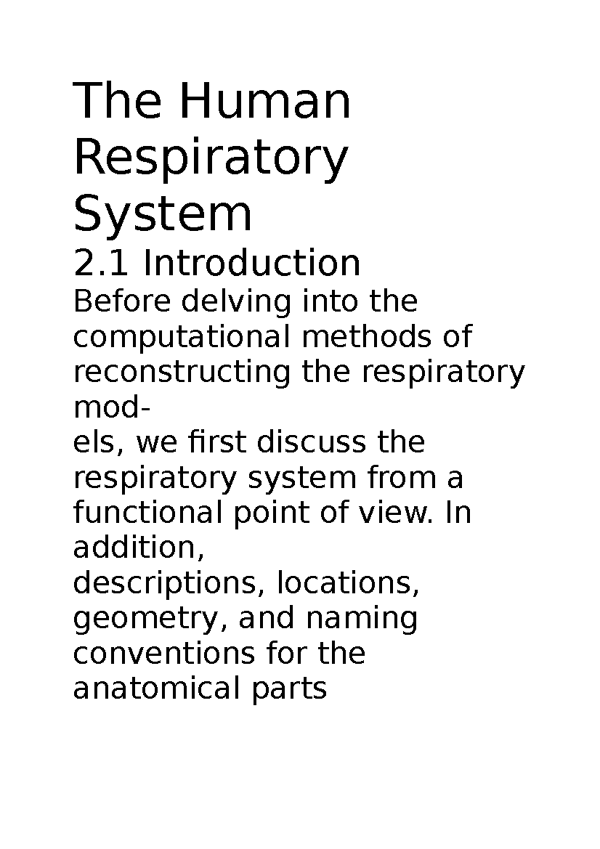 The Human Respiratory System - The Human Respiratory System 2 ...