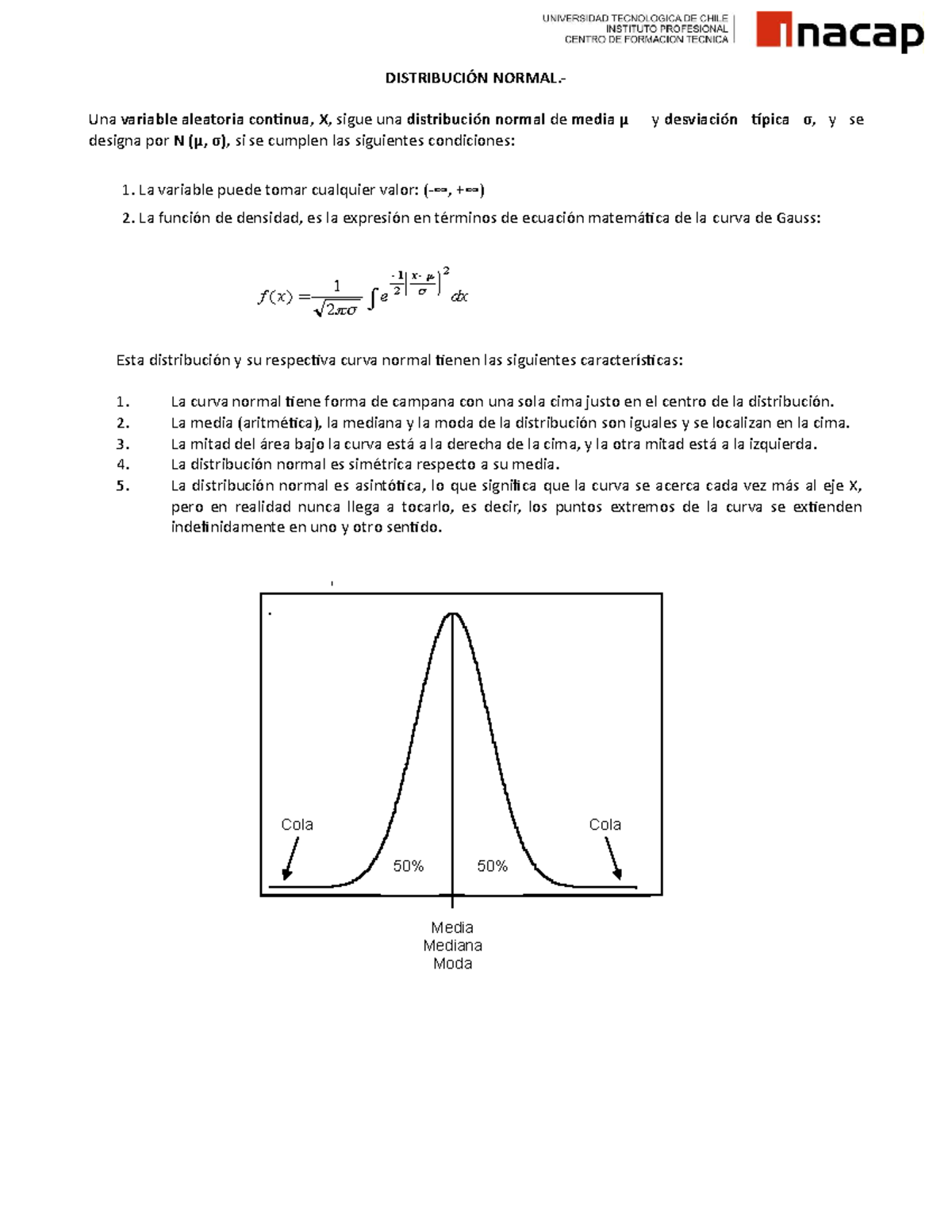 Distribución Normal - DISTRIBUCIÓN NORMAL.- Una variable aleatoria ...