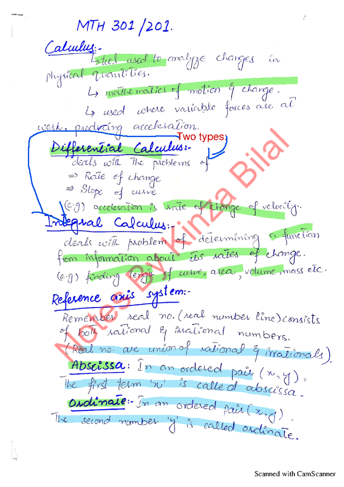 MTH301 lecture 1-22 by kinza bilal - calculus II - Studocu