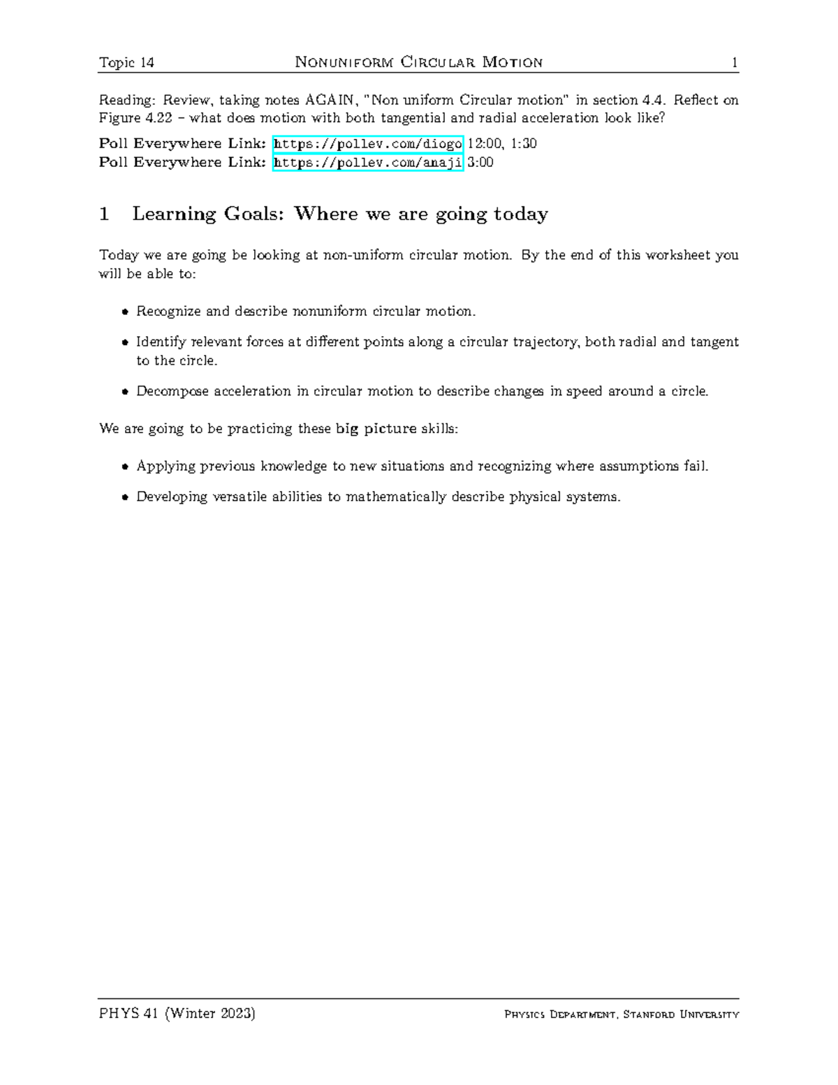 LW14 - Professor Tompkins - Reading: Review, taking notes AGAIN, ”Non ...