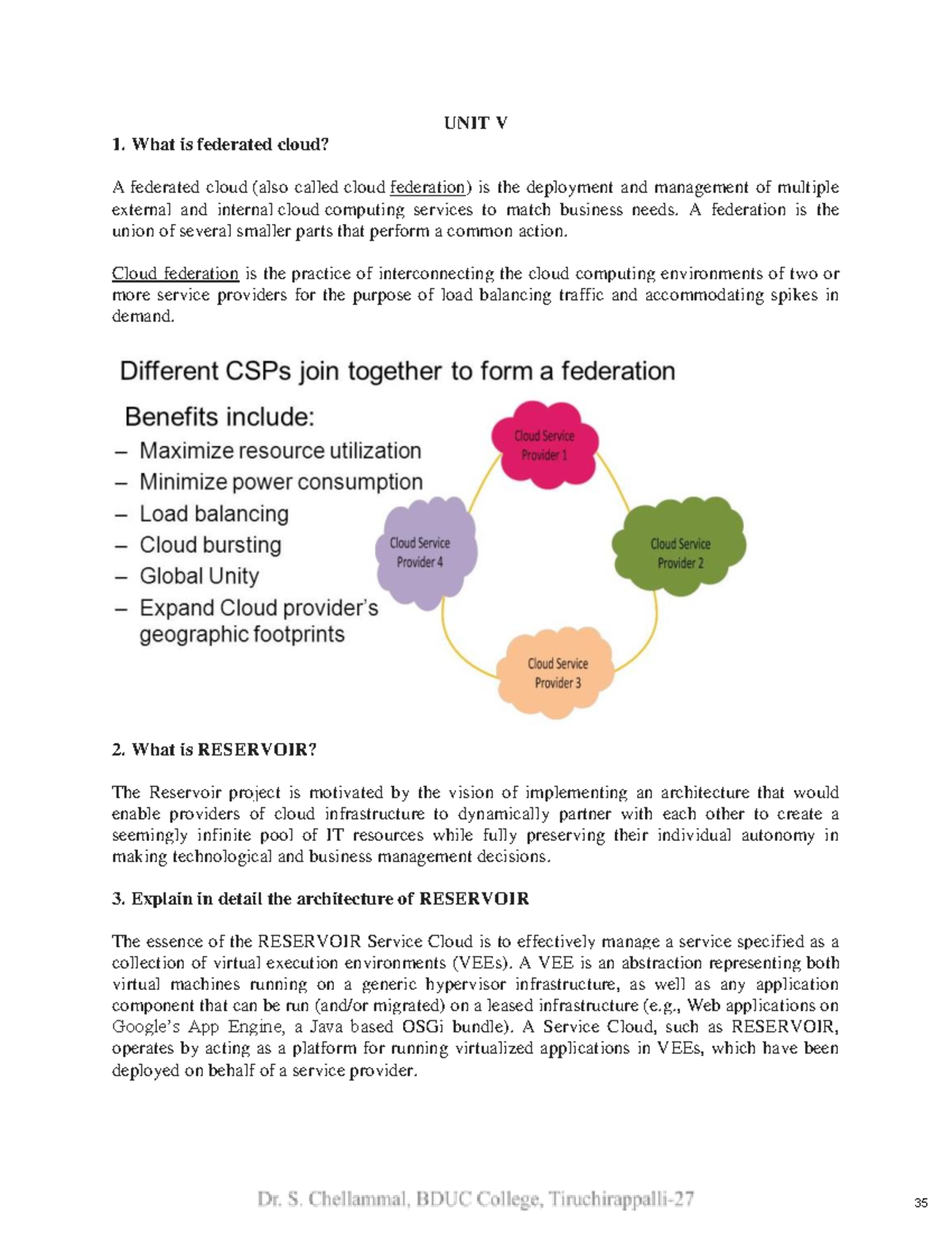 Cloud unit-3 - UNIT V What is federated cloud? A federated cloud (also called cloud federation ...