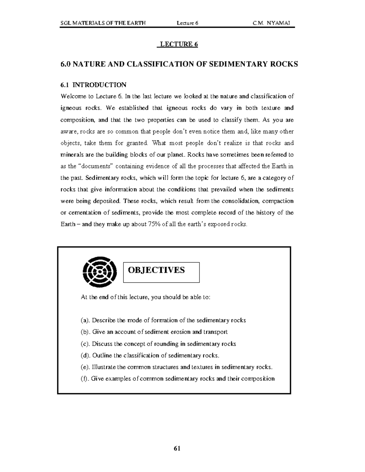 Sedimentary rock .classification . - LECTURE 6 6 NATURE AND ...