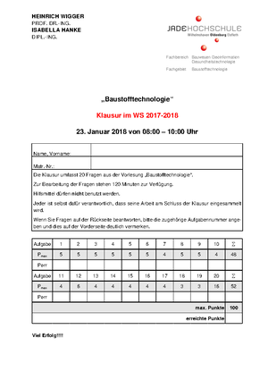 Lernzettel Baustoffkunde 2020 - Warning: TT: undefined function: 32 Warning: TT: undefined ...