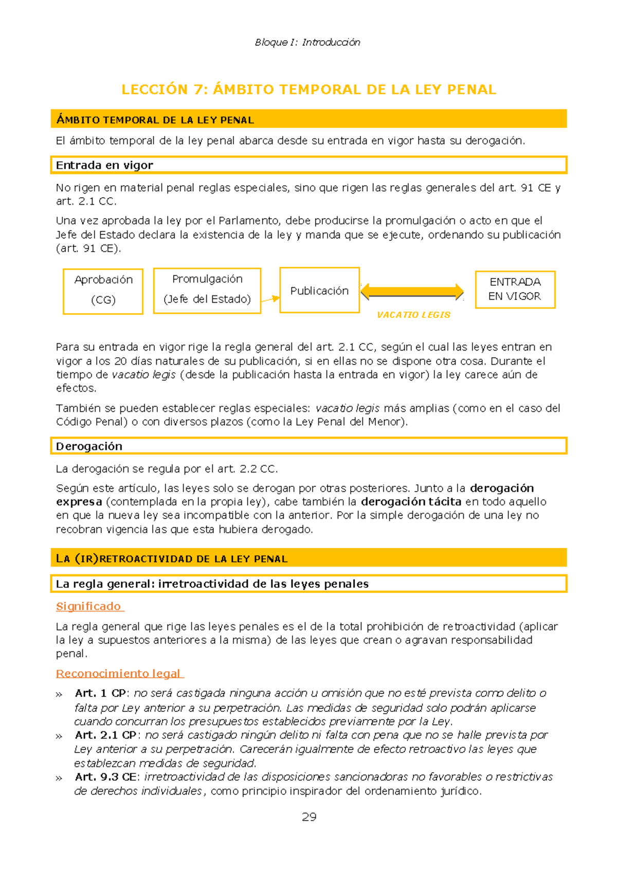 Lección 7 - Ámbito temporal de la ley penal - LECCIÓN 7: ÁMBITO ...
