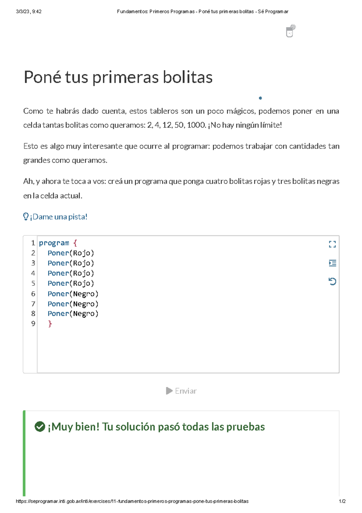 programacion sistemas - 3/3/23, 9:42 Fundamentos: Primeros Programas ...