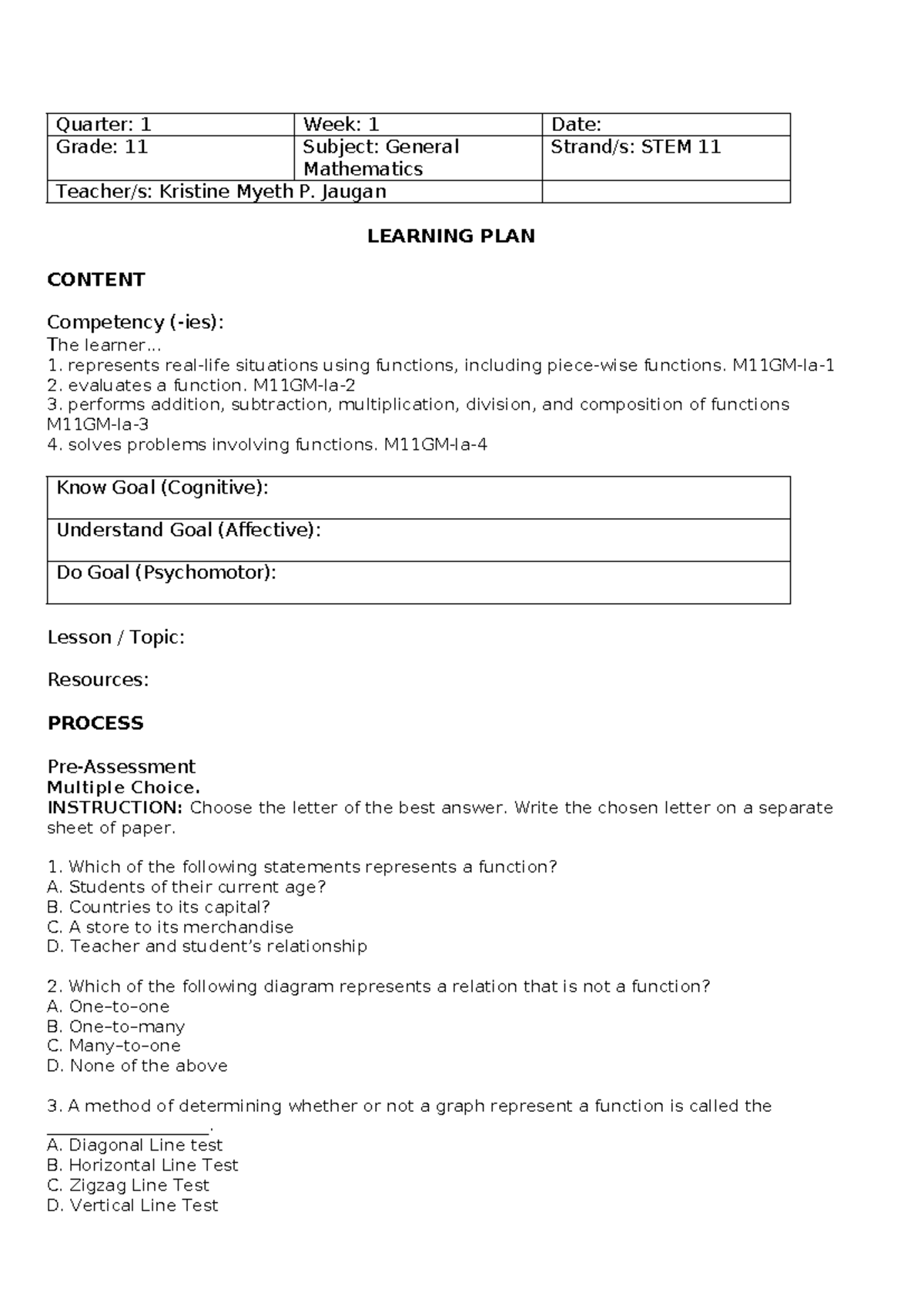 2023-24-Learning-Plan (Autosaved) - Quarter: 1 Week: 1 Date: Grade: 11 ...