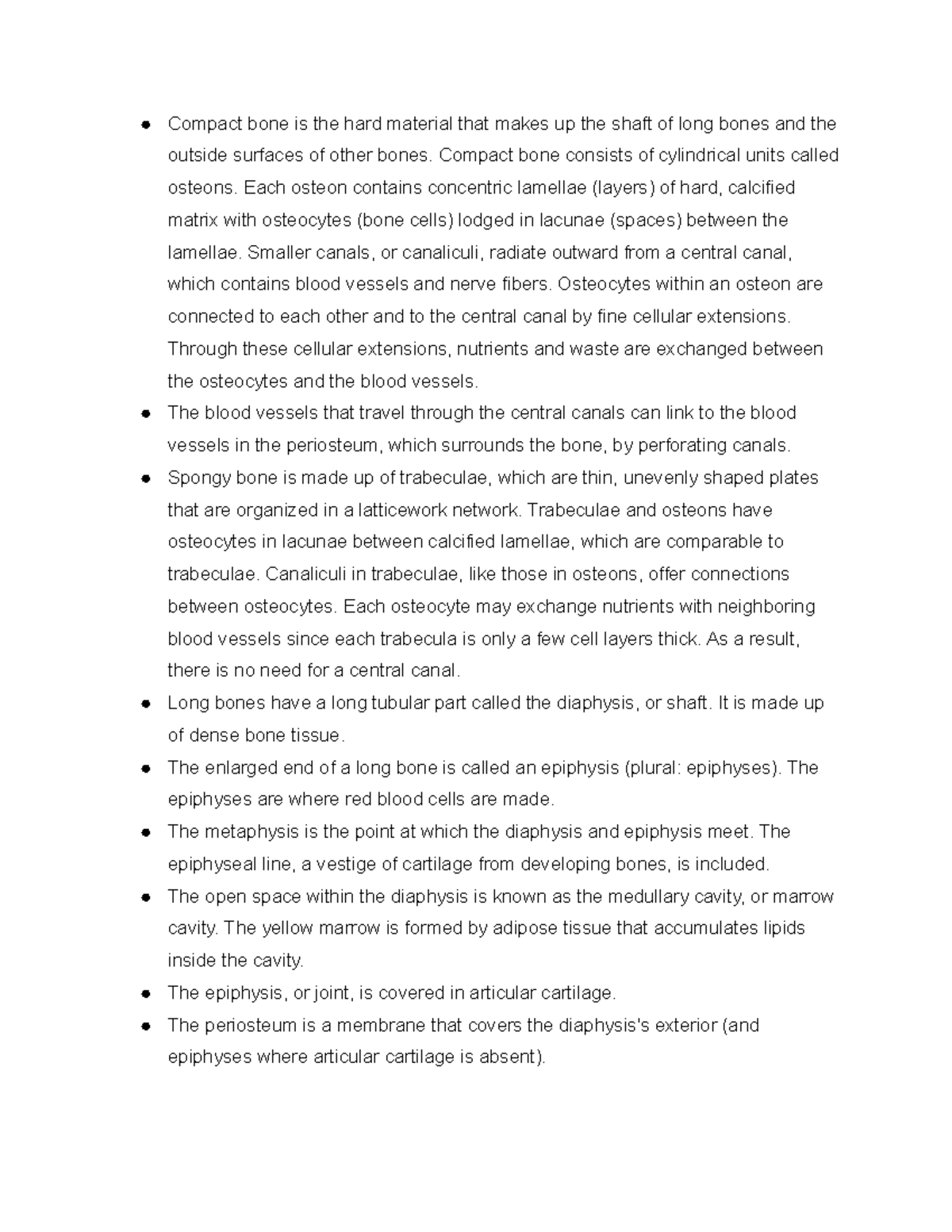 Types of Bones - notes - Compact bone is the hard material that makes ...