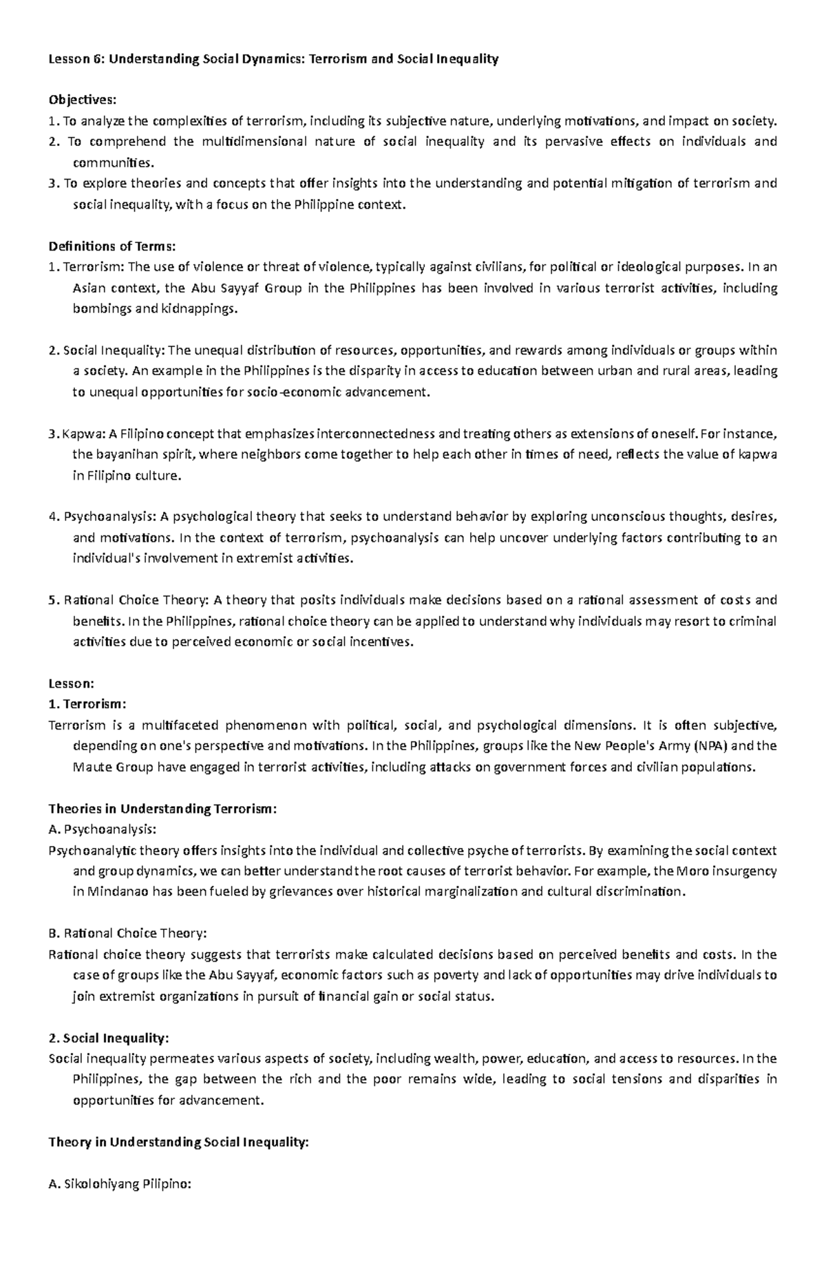 DISS Lesson 6 Q A - DISS - Lesson 6: Understanding Social Dynamics ...