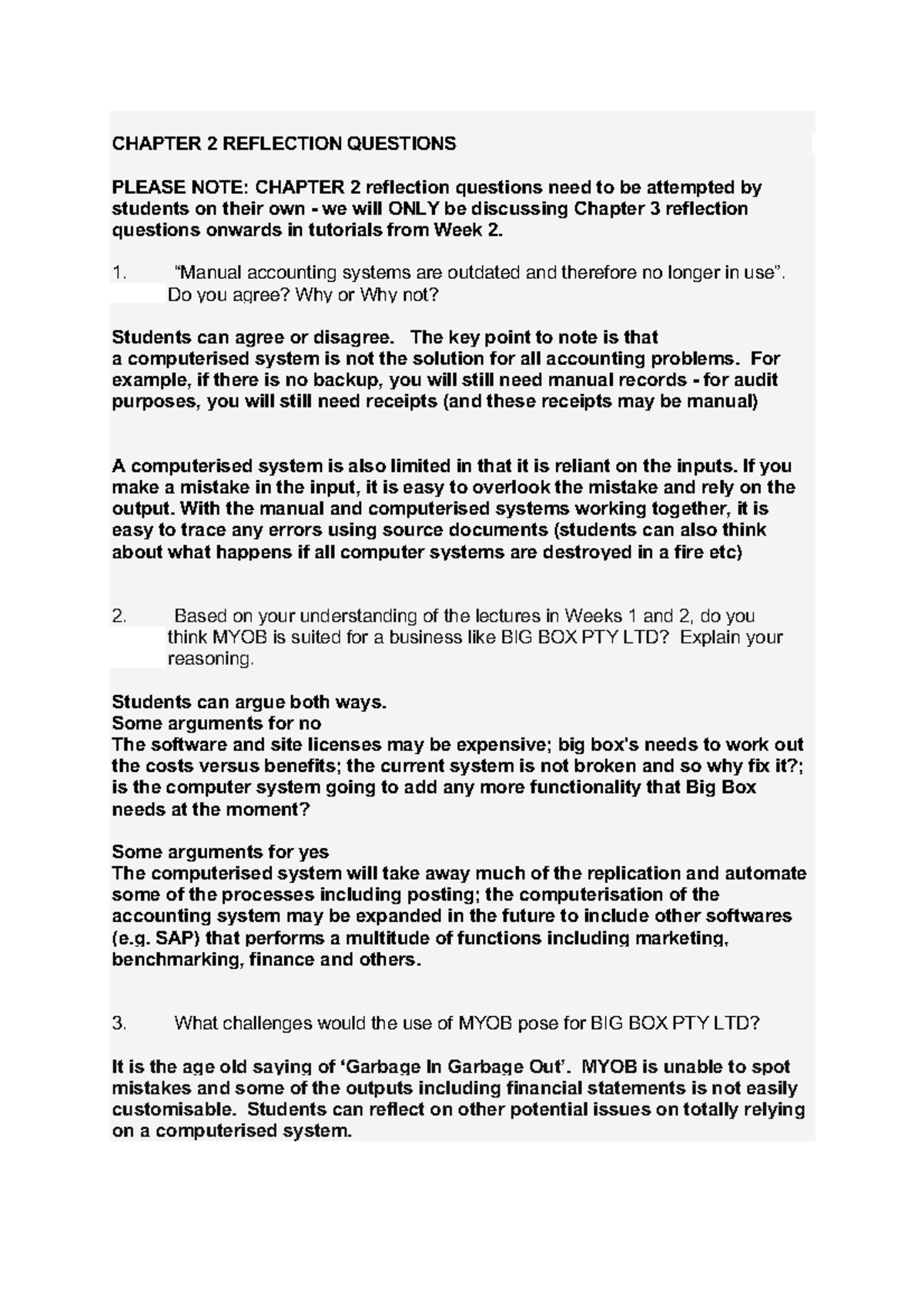 Chapter 2 Reflection Questions Suggested Solutions - CHAPTER 2 ...