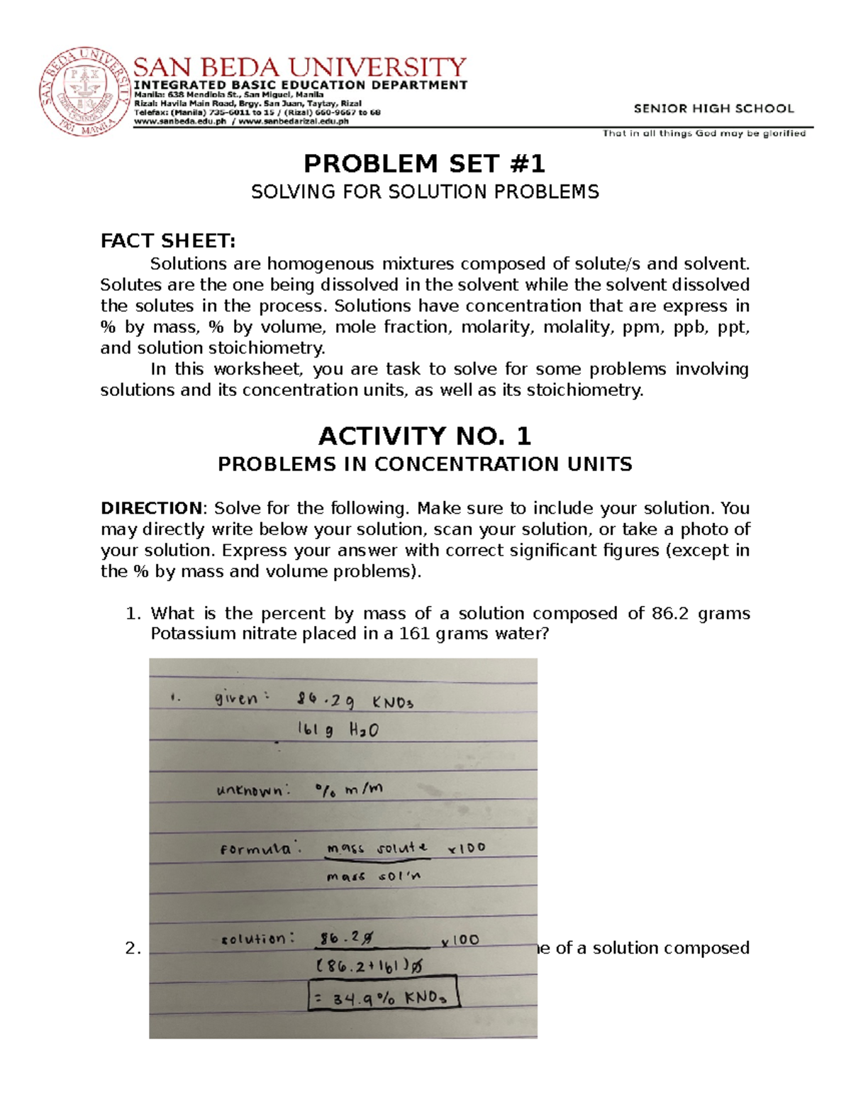 GC2 Problem SET 1 - requirement - PROBLEM SET SOLVING FOR SOLUTION ...