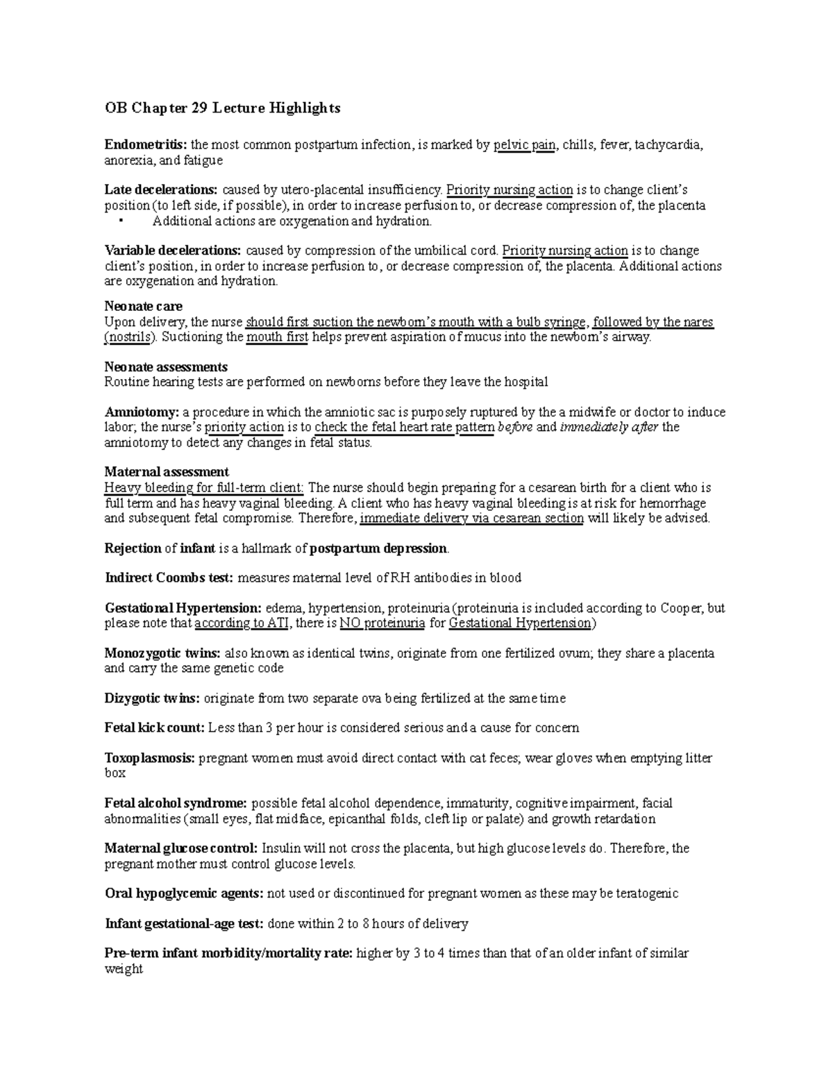 OB Chp 29 Lecture Highlights - OB Chapter 29 Lecture Highlights ...