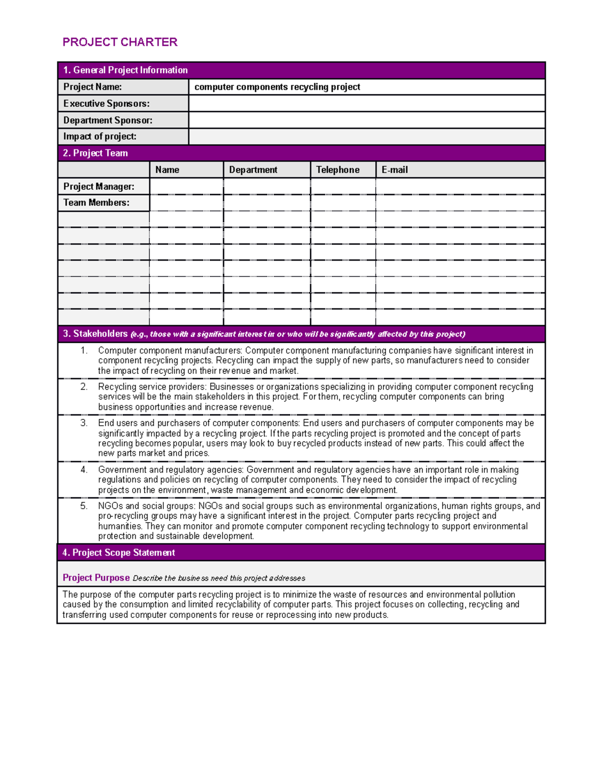 ASM2 Projection - xfbc - PROJECT CHARTER 1. General Project Information ...
