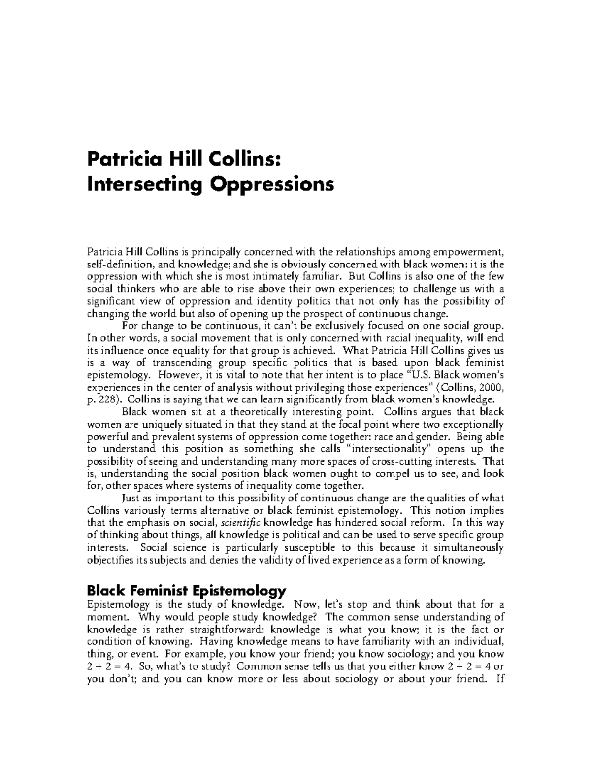 13299 Chapter 16 Web Byte Patricia Hill Collins - Patricia Hill Collins ...