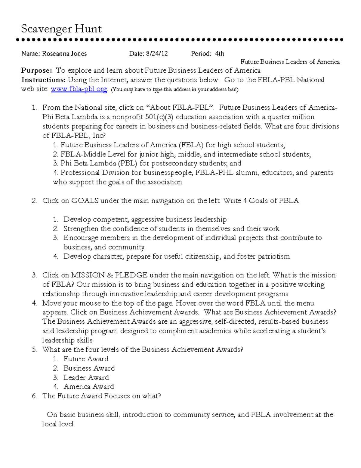 Scavenger hunt business and computer science - Scavenger Hunt Name ...