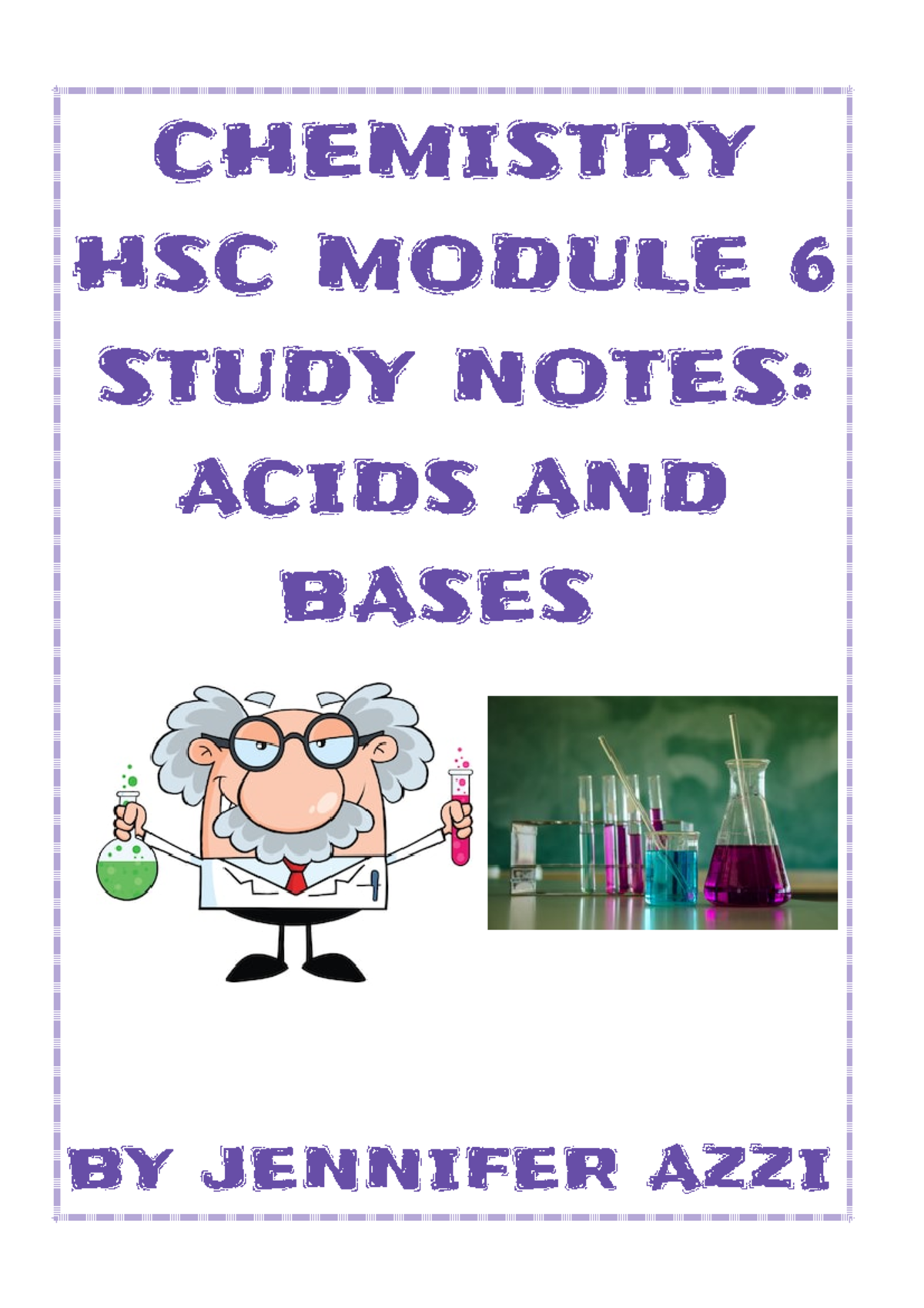 Acid and Bases Study Notes - CHEMISTRY HSC MODULE 6 STUDY NOTES: ACIDS ...