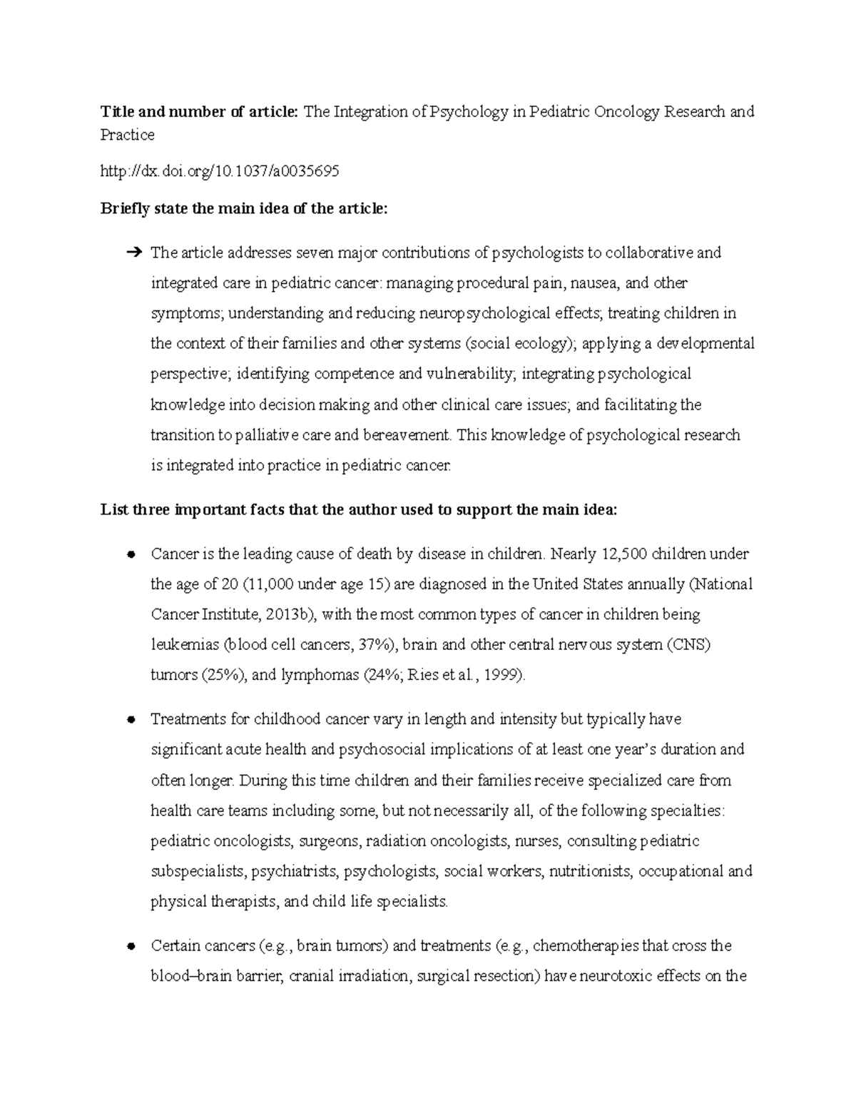 2019-introduction to psychology(psych 100) article revie 8 - Title and ...