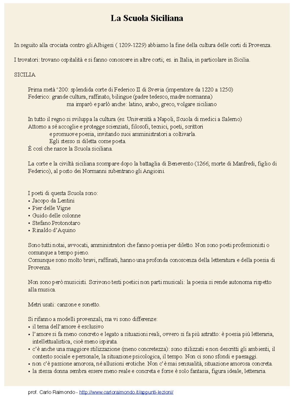 Scuola-siciliana - Riassunto Scienze della Formazione Primaria - prof ...