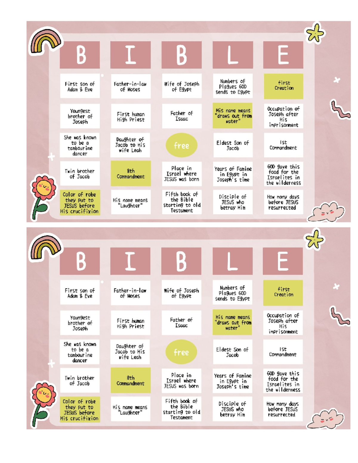 BIBLE GAMES Group Activity - Elementary Education - Studocu