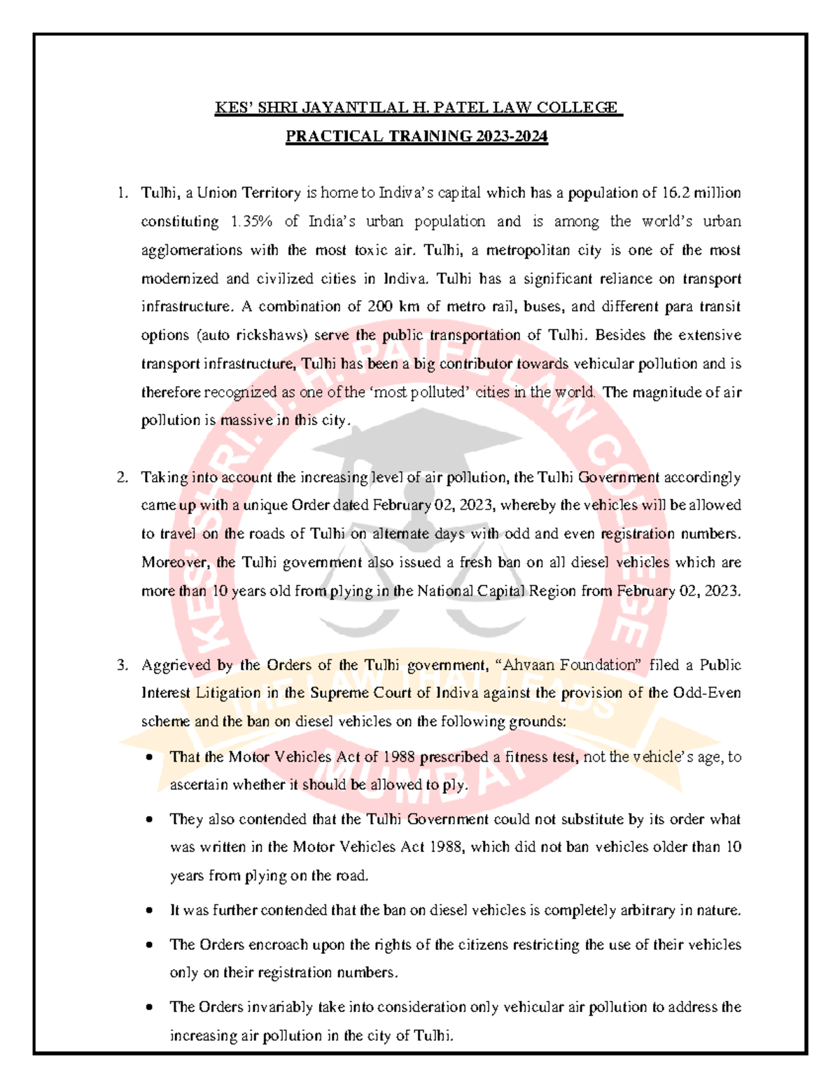 PT MOOT 2023 - nassss - KES’ SHRI JAYANTILAL H. PATEL LAW COLLEGE ...