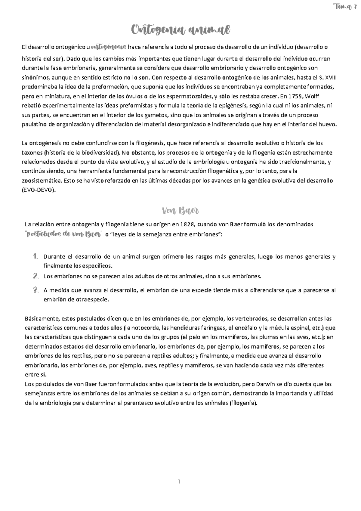 7 Ontogenia animal - Apuntes de fundamentos basados en los del profesor ...