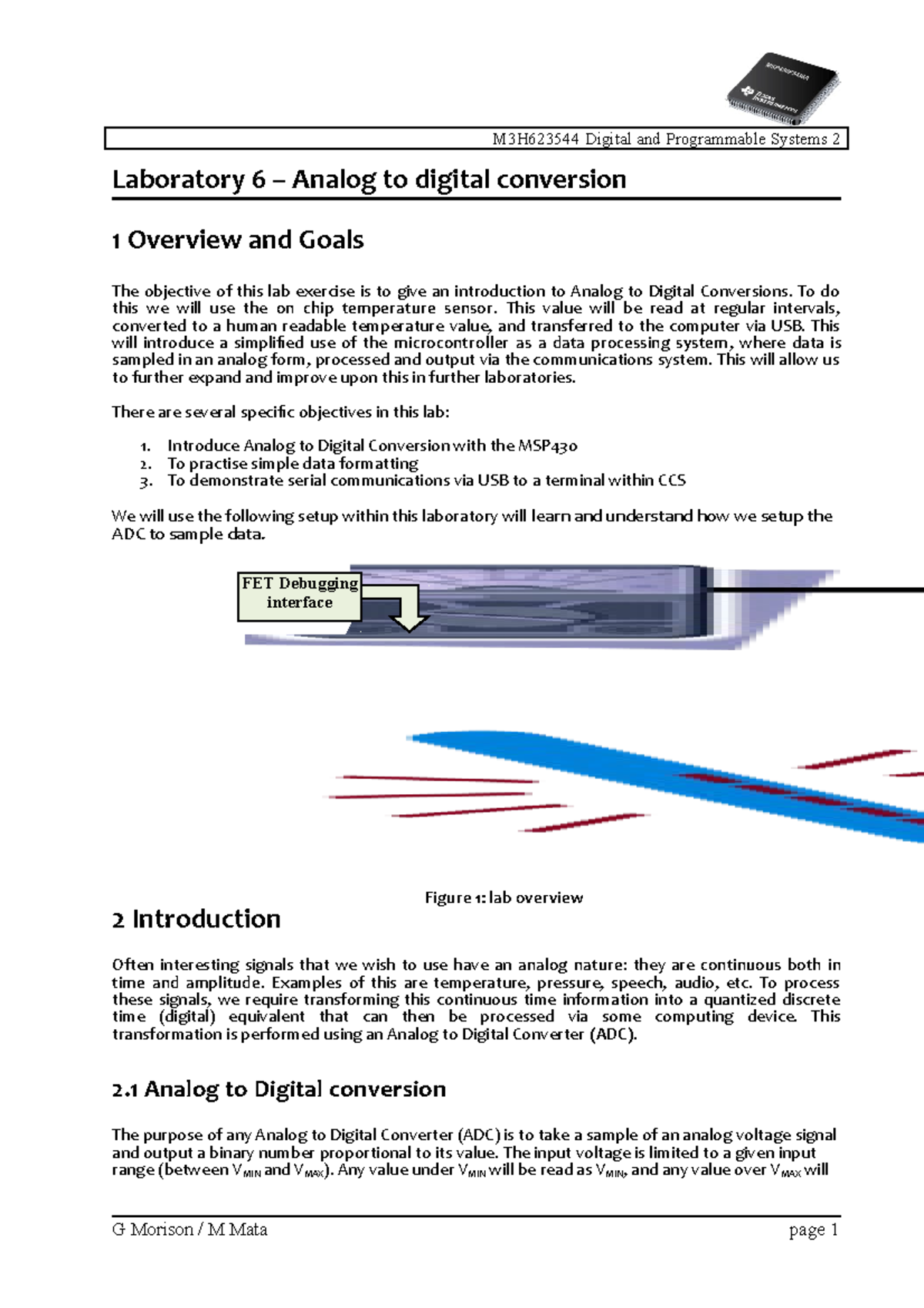 Lab6 ADC - Laboratory 6 - ADC (Analogue to Digital Conversion ...
