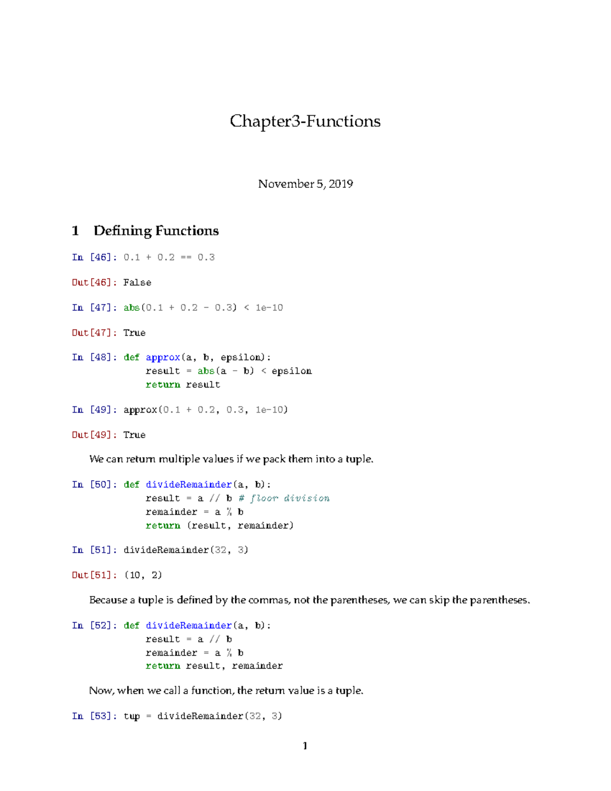 Chapter 3-Functions - Vorlesungsnotizen 3 - Chapter3-Functions November ...
