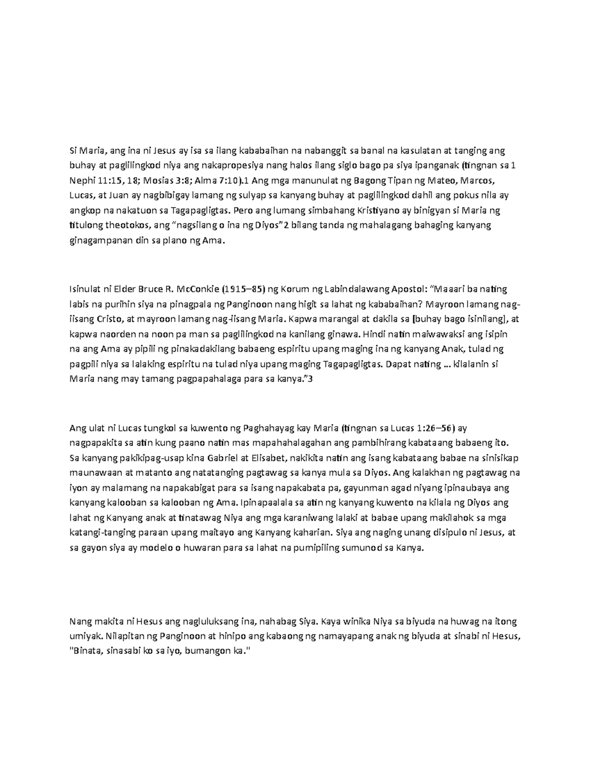 Si Maria mensahe - Theology (mother of Jesus) - Si Maria, ang ina ni ...