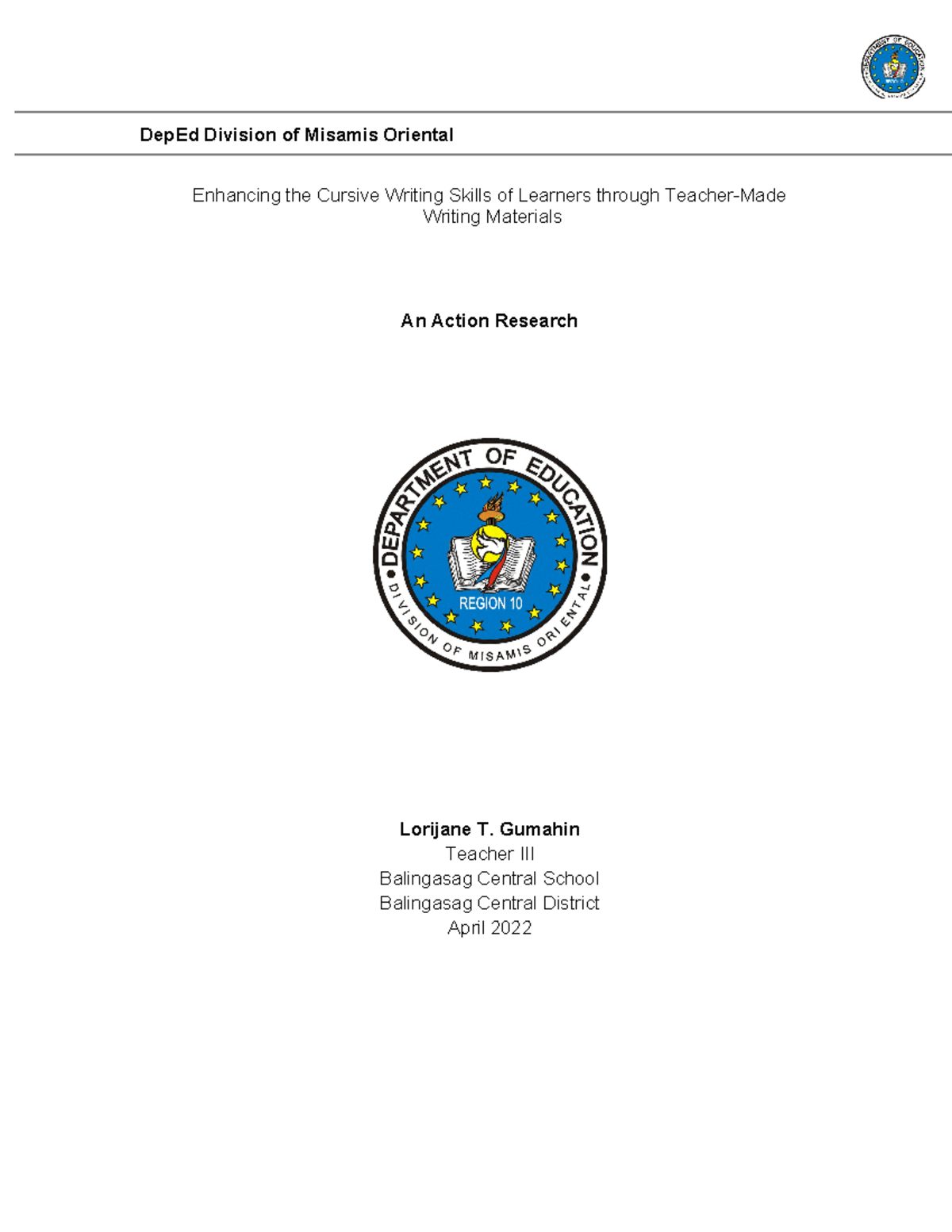 582654939 Enhancing THE Cursive Writing Skills OF THE Pupils Through ...