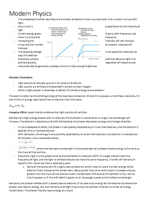 Week5-Modern Physics 2 - SUZIE SHEEHY, SUMMER SEMESTER Modern Physics ...