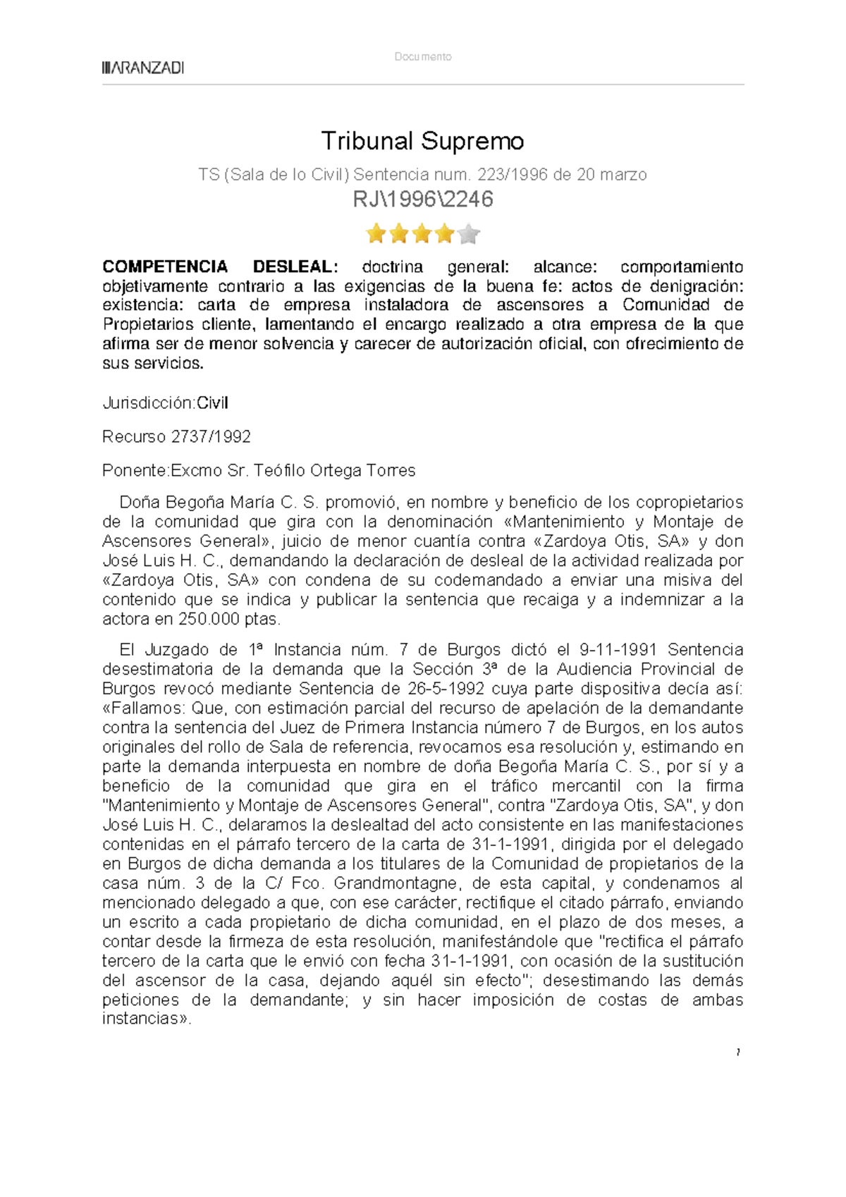 Actos denigración 2 - aaaa - Tribunal Supremo TS (Sala de lo Civil ...