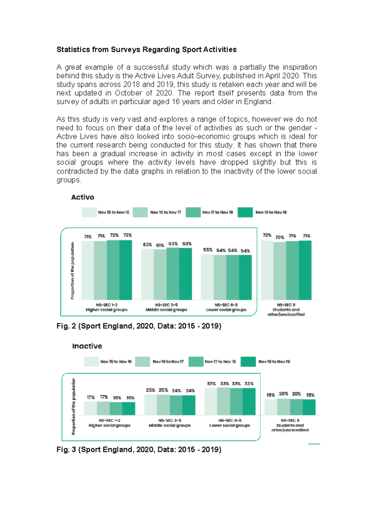 Statistics from Surveys Regarding Sport Activities - This study spans ...