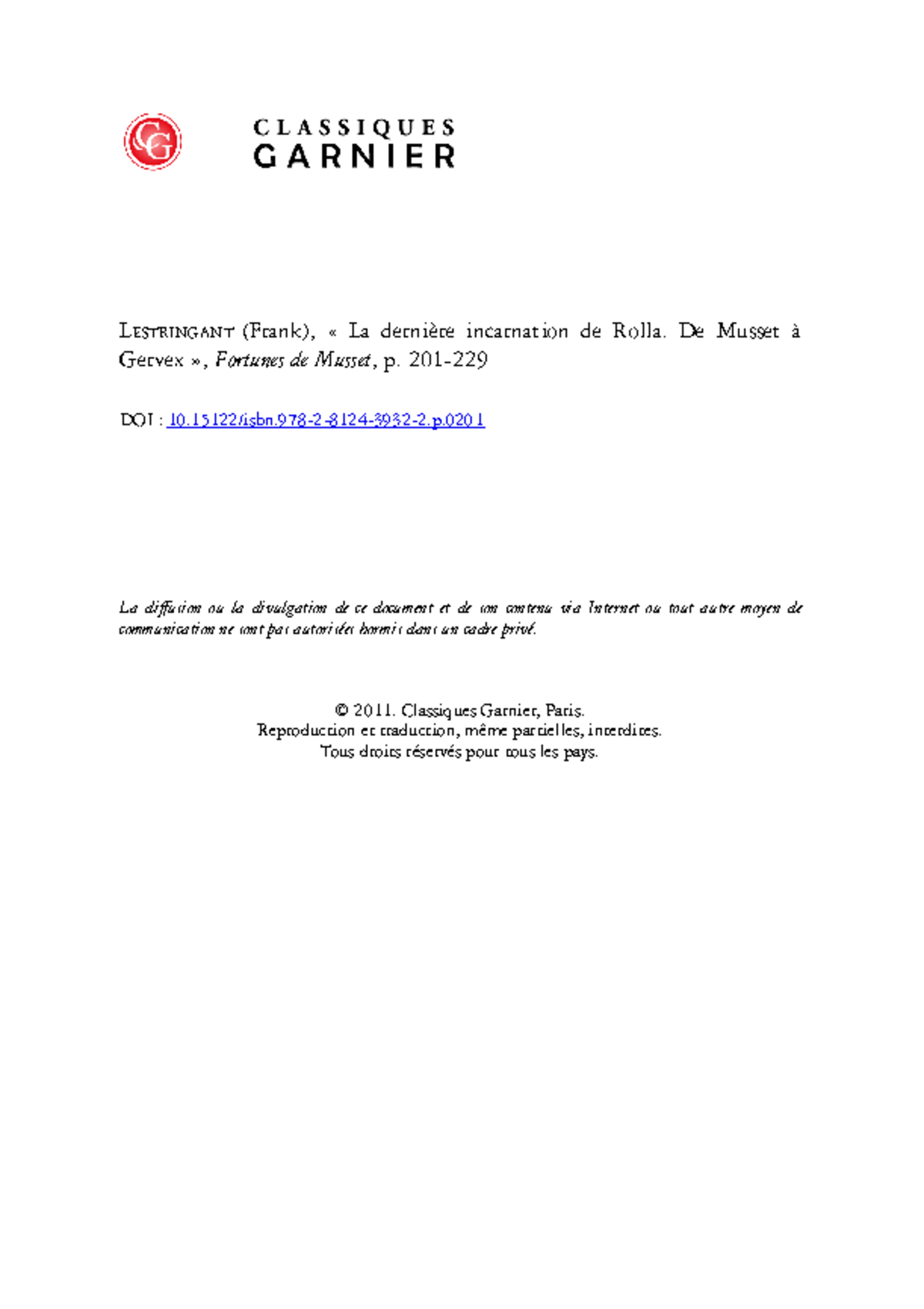 Musset-rolla - amazing book - LESTRINGANT (Frank), « La dernière ...