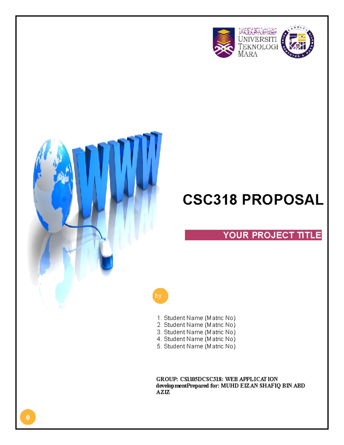 CSC318 Proposal OF Group Project web application development - GROUP: CS1105DCSC318: WEB ...