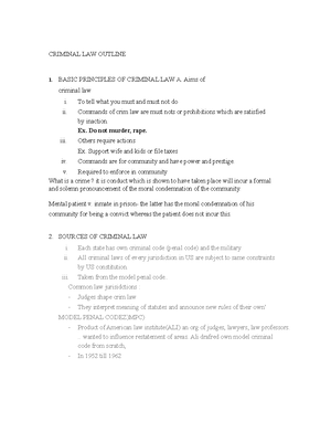 Introduction To Criminal Law - CRIMINAL LAW OUTLINE A. NATURE, SOURCES ...