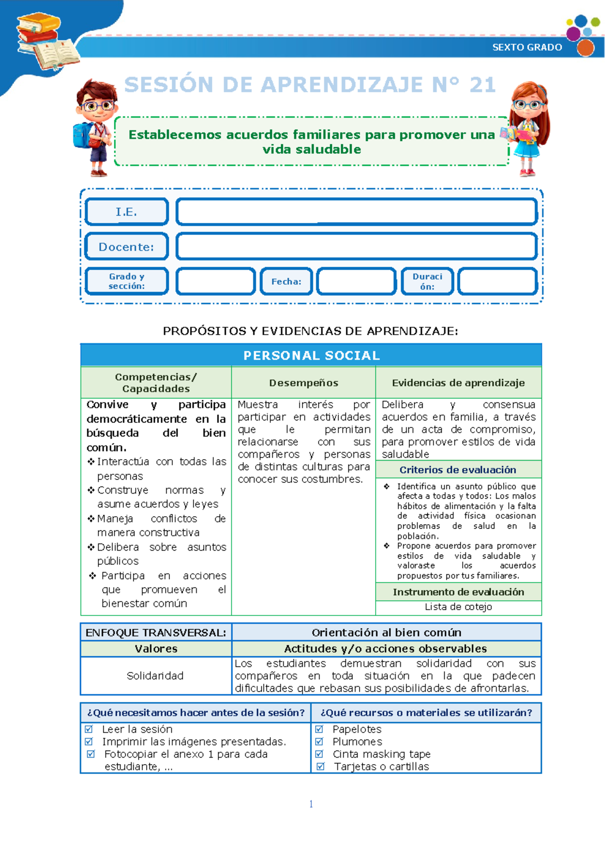1.- Sesiones de aprendizaje - Semana 3 - UD II - Editora Quipus Perú - SESIÓN DE APRENDIZAJE N ...