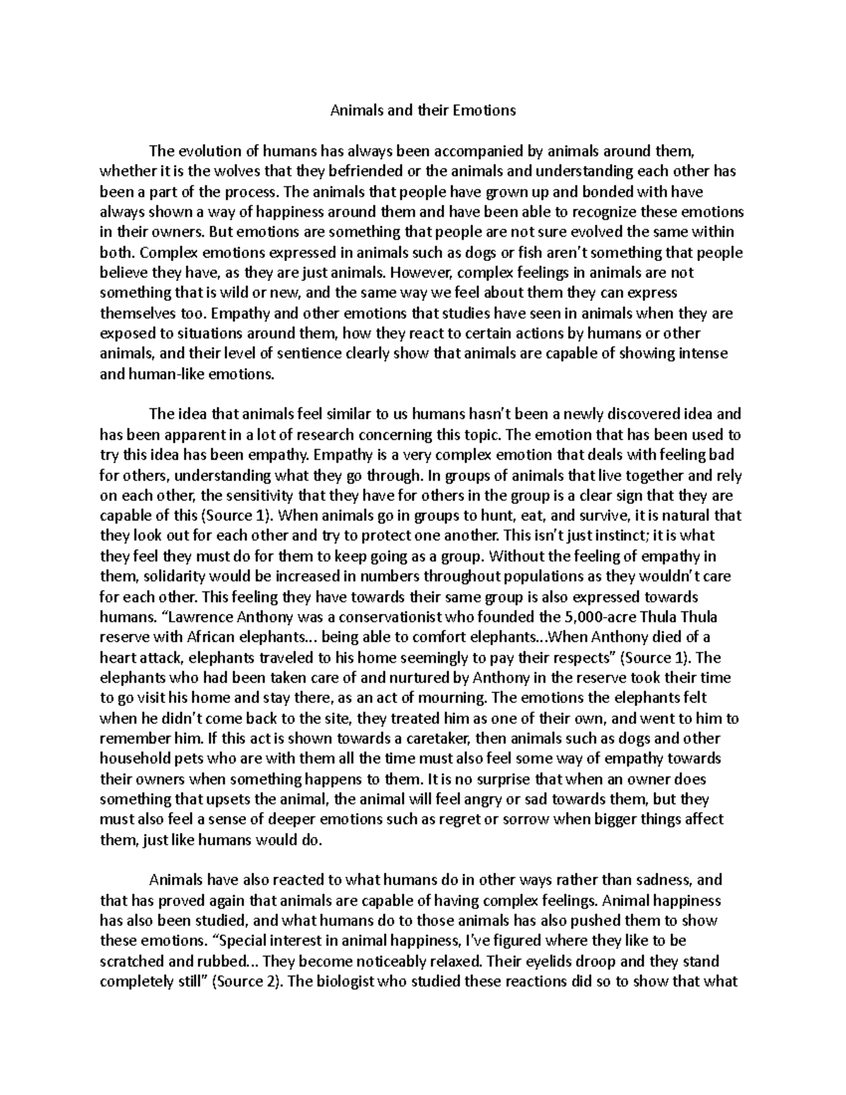 Animals and their Emotions - The animals that people have grown up and ...