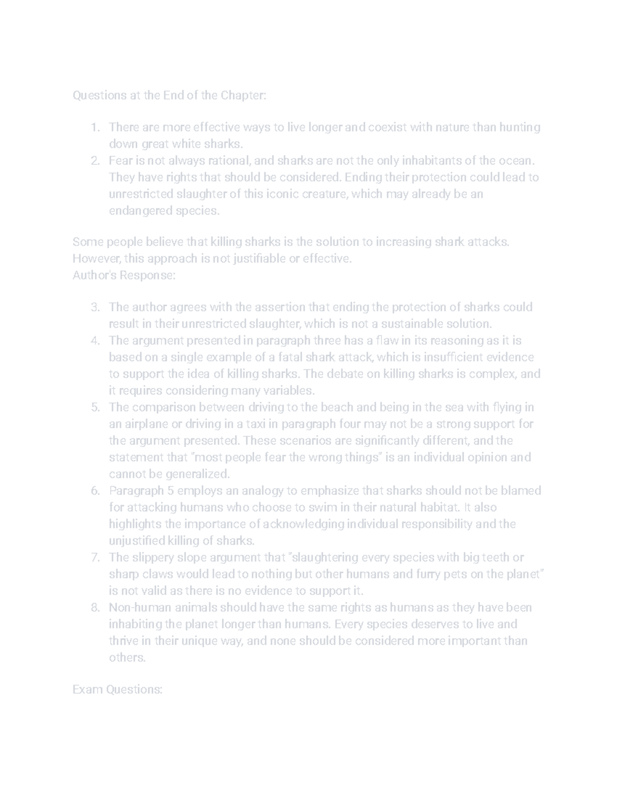 Questions at the End of the Chapter - Questions at the End of the ...