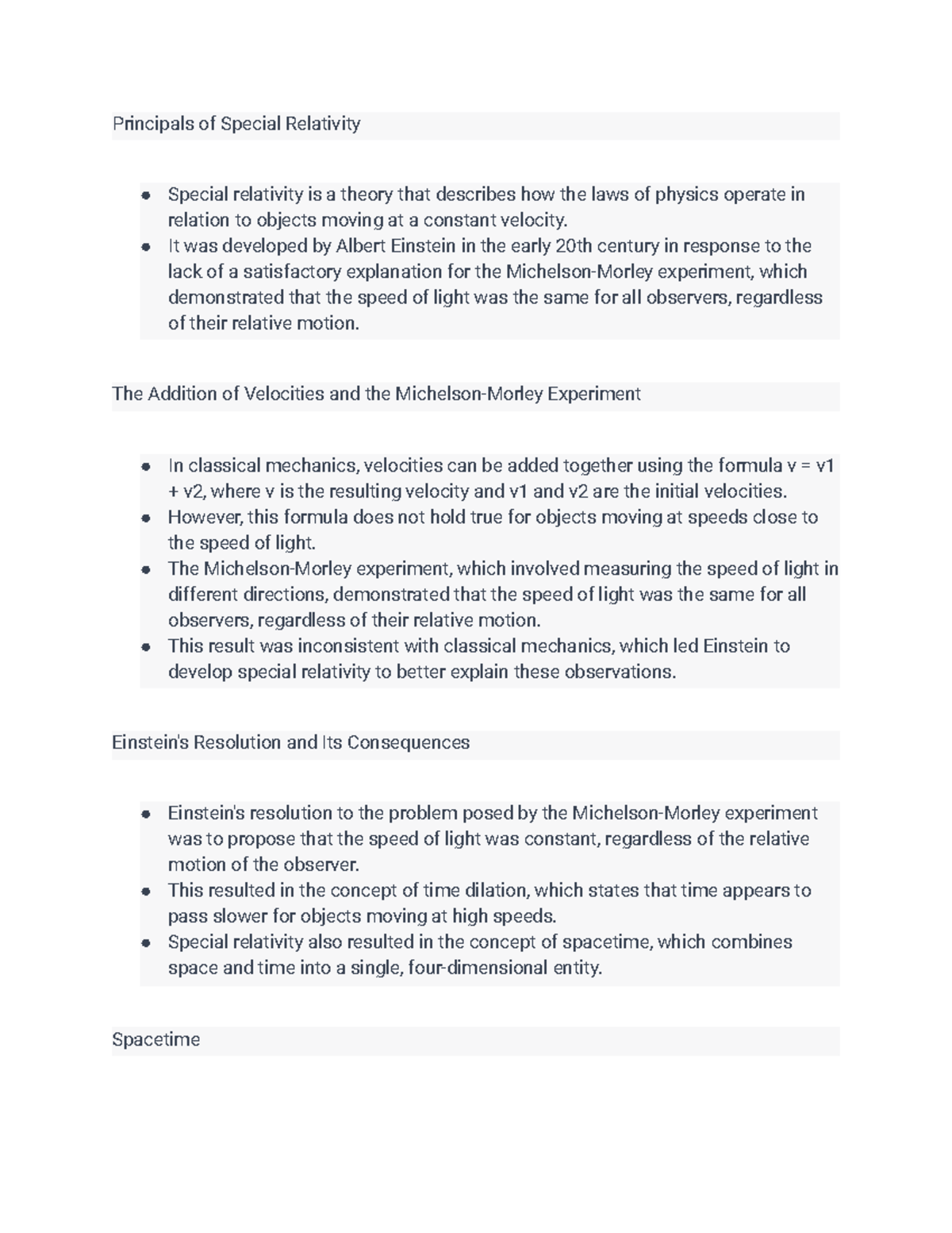 Chapter 4 Notes - 4. Principles of Special Relativity 4.1. The Addition ...