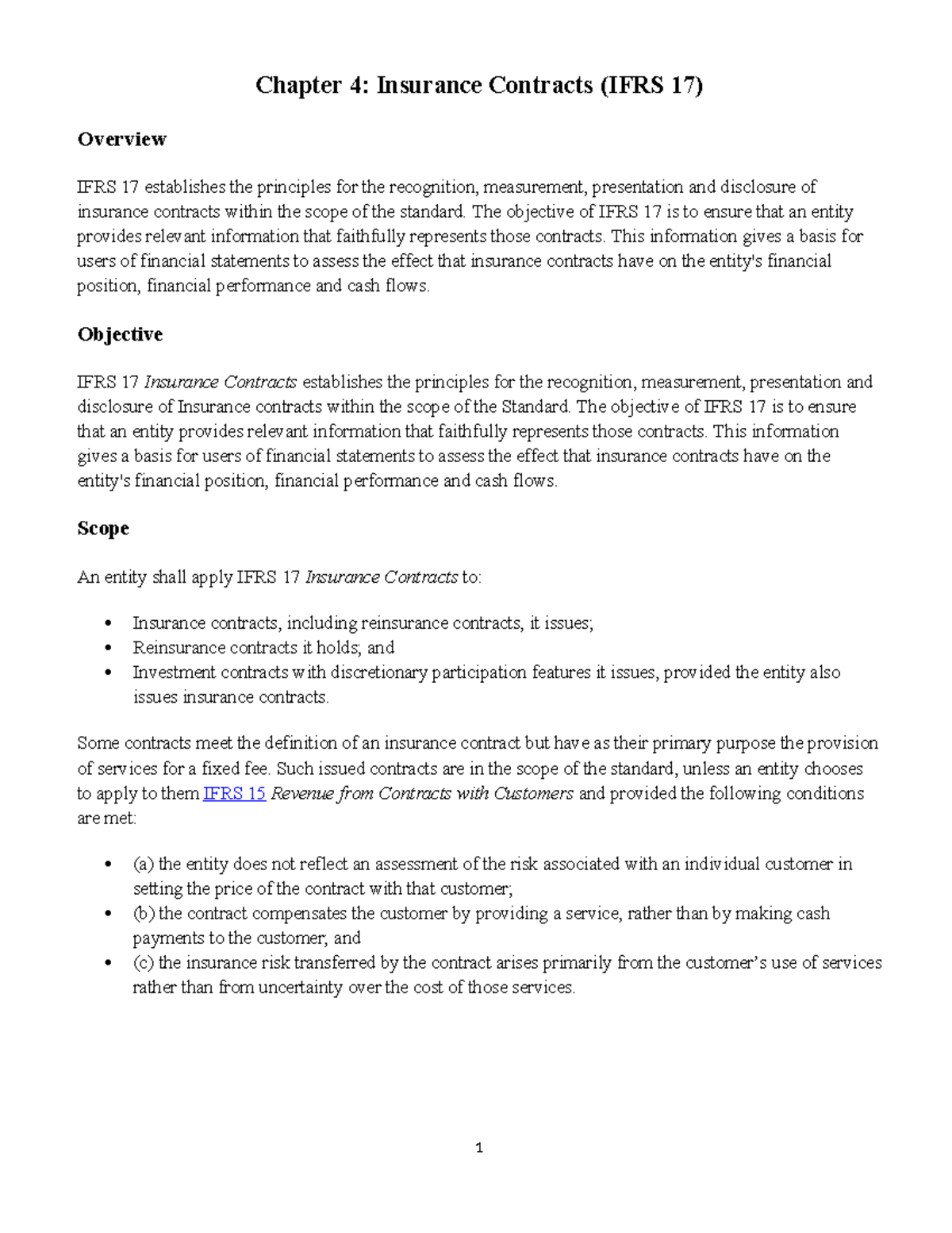 Chapter 4 Module - Chapter 4: Insurance Contracts (IFRS 17) Overview ...
