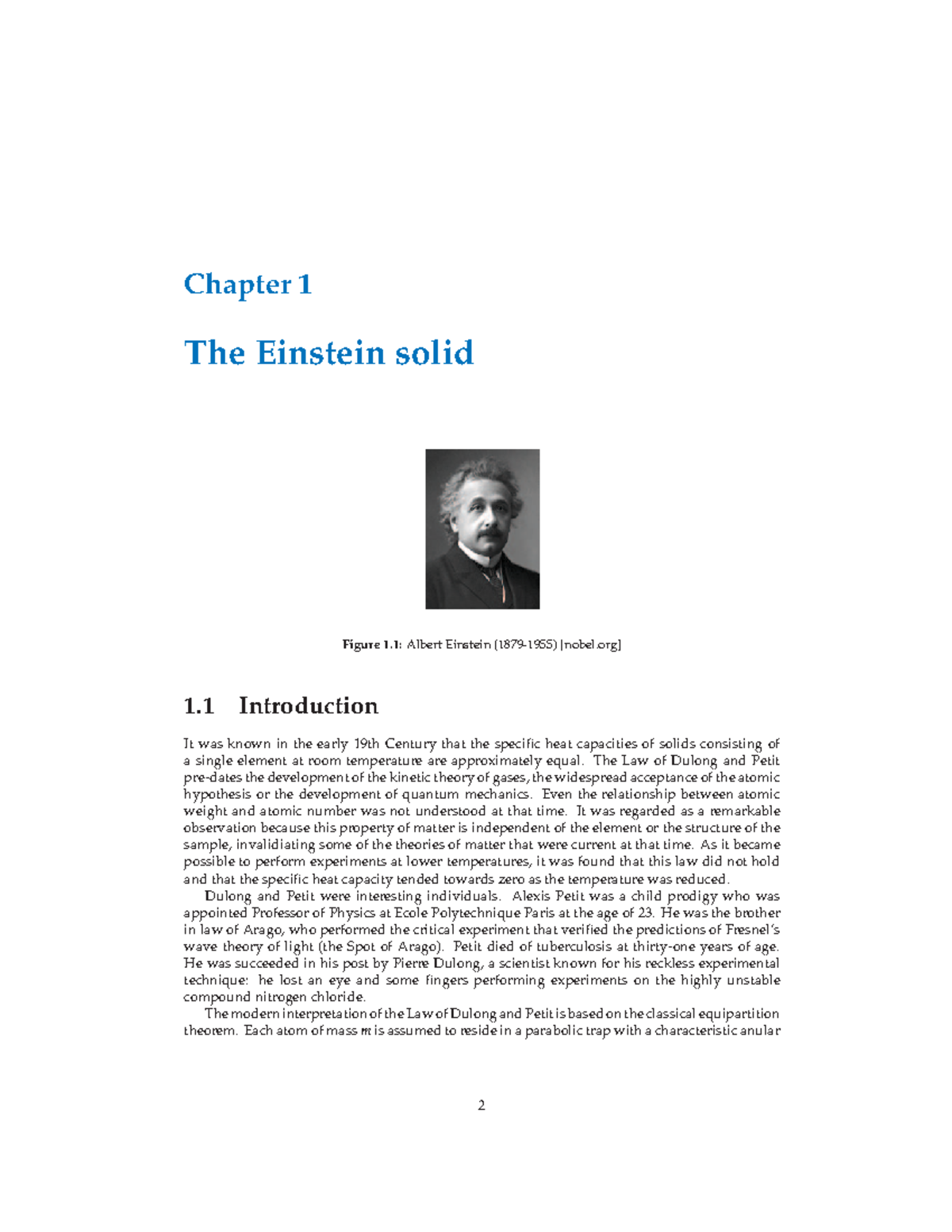 L01-Einstein Solid - Chapter 1 The Einstein solid Figure 1: Albert ...