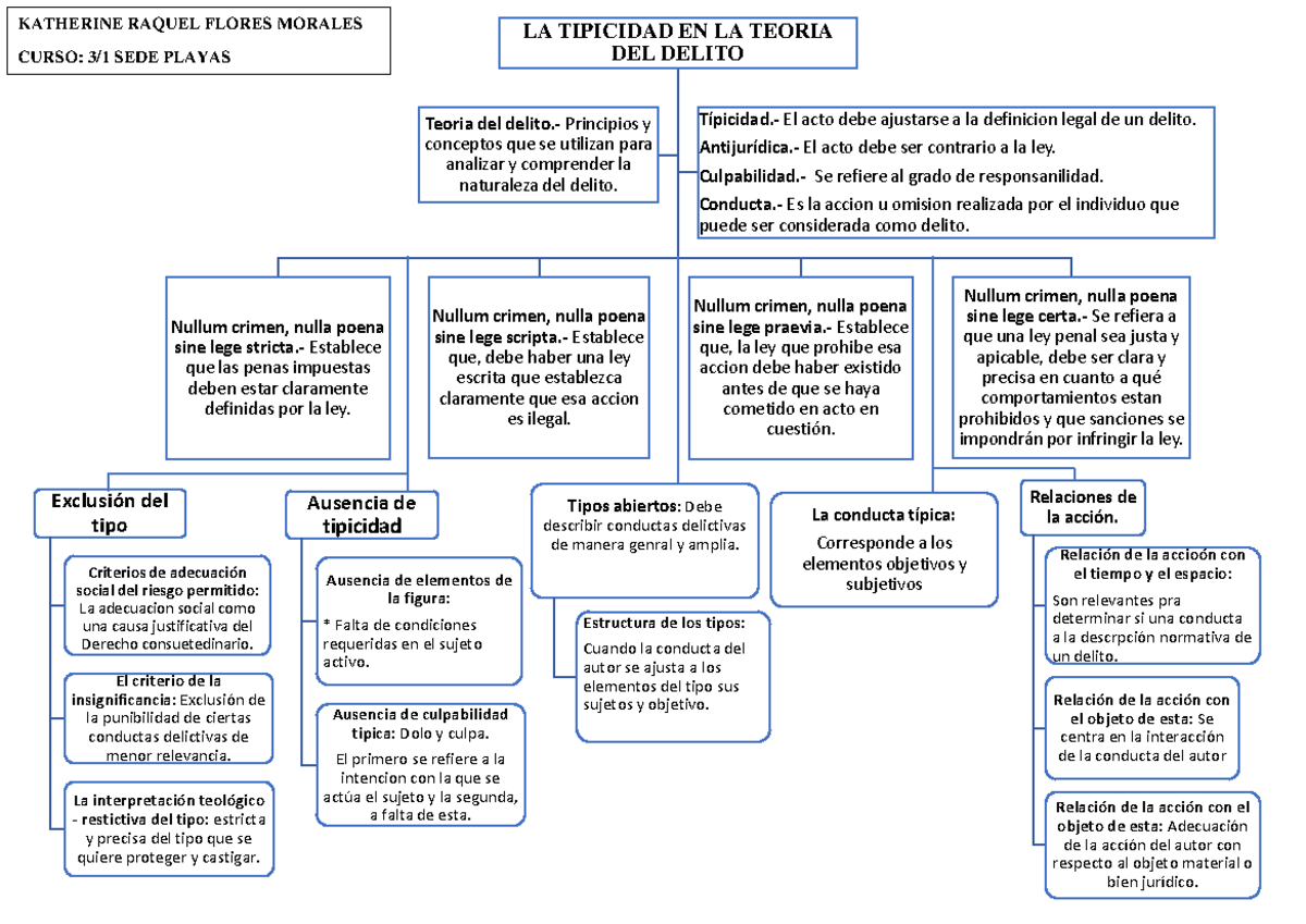 Mapa conceptual - La tipicidad - LA TIPICIDAD EN LA TEORIA DEL DELITO Nullum crimen, nulla poena ...