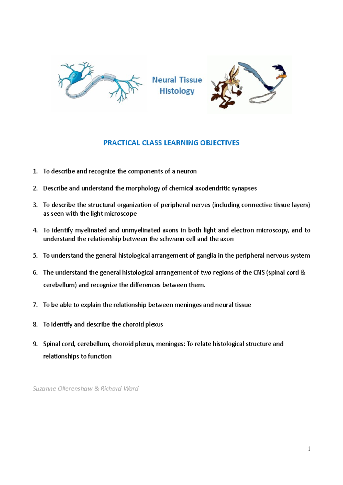 W11 Neural Tissue Virtual Histology Prac Notes MEDS2005 2020 ...