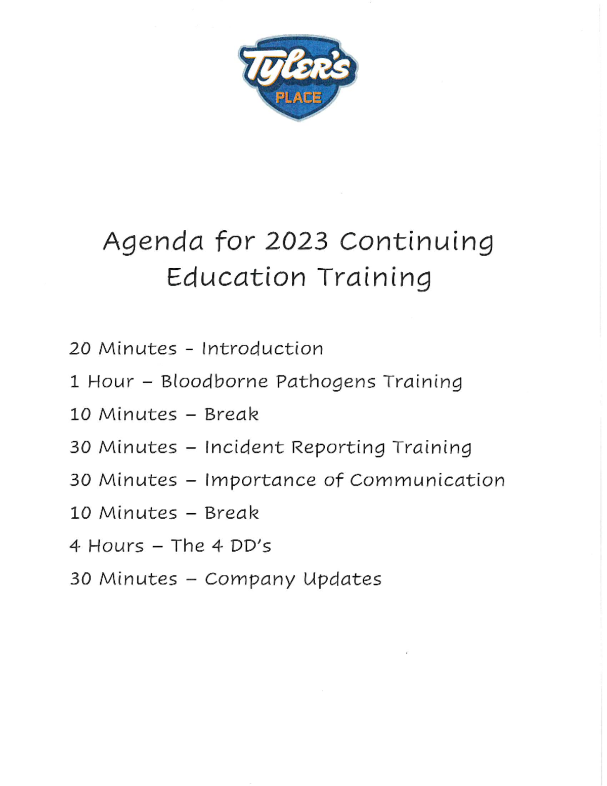 TPAZ CEU Training 2023 - N/A - PLACE Agenda for 2023 Continuing ...